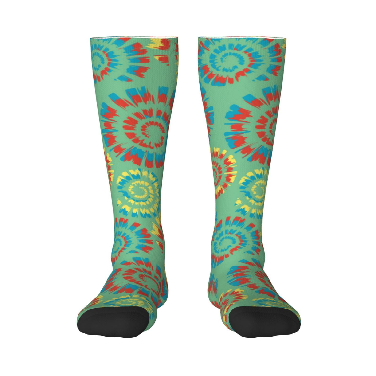 Sikiie Colourful Tie Dye Knee Socks, High Socks Long Stretchy Sock ...