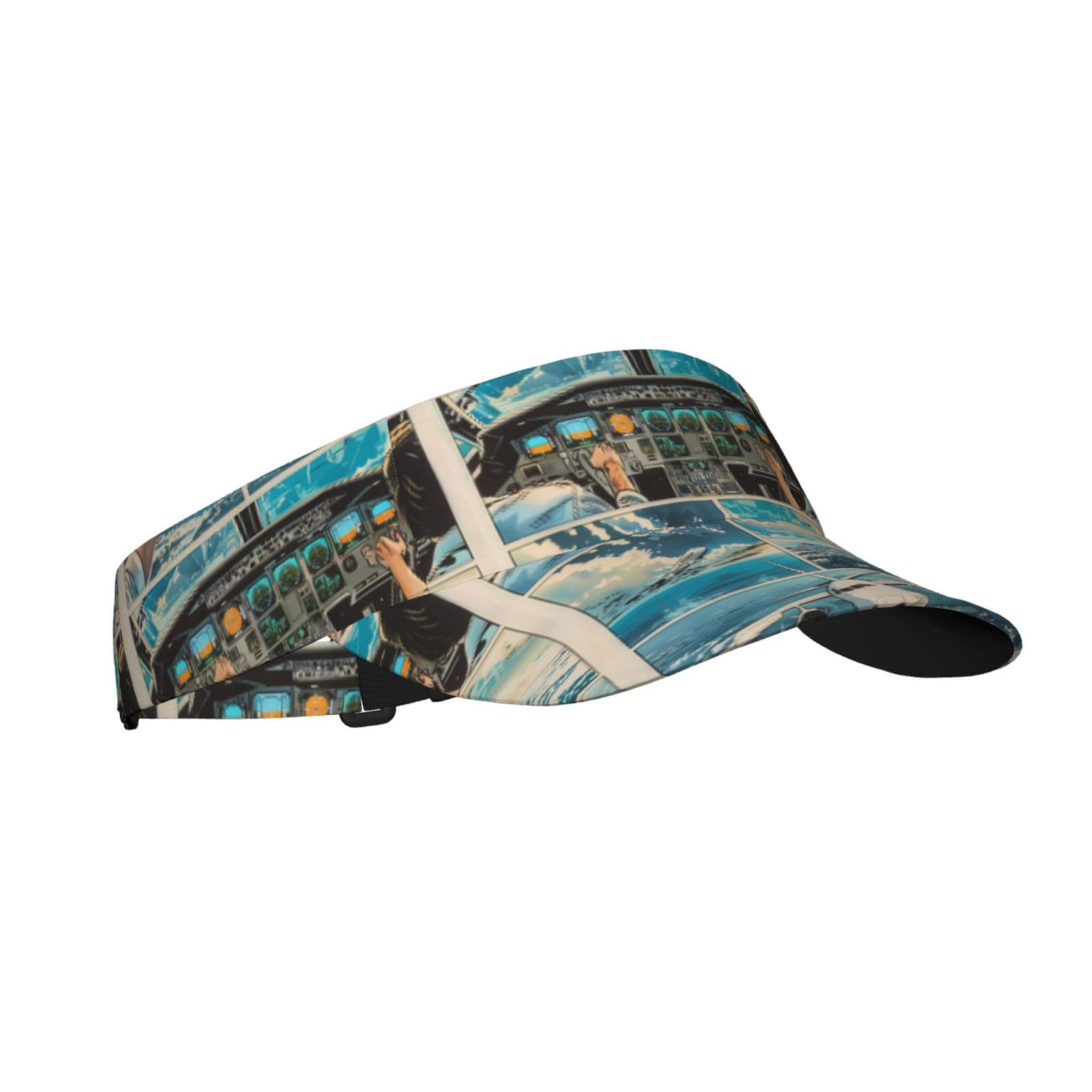 Sikiie Comic Airplane Cockpit Illustration Sun Visor Hat Adjustable ...