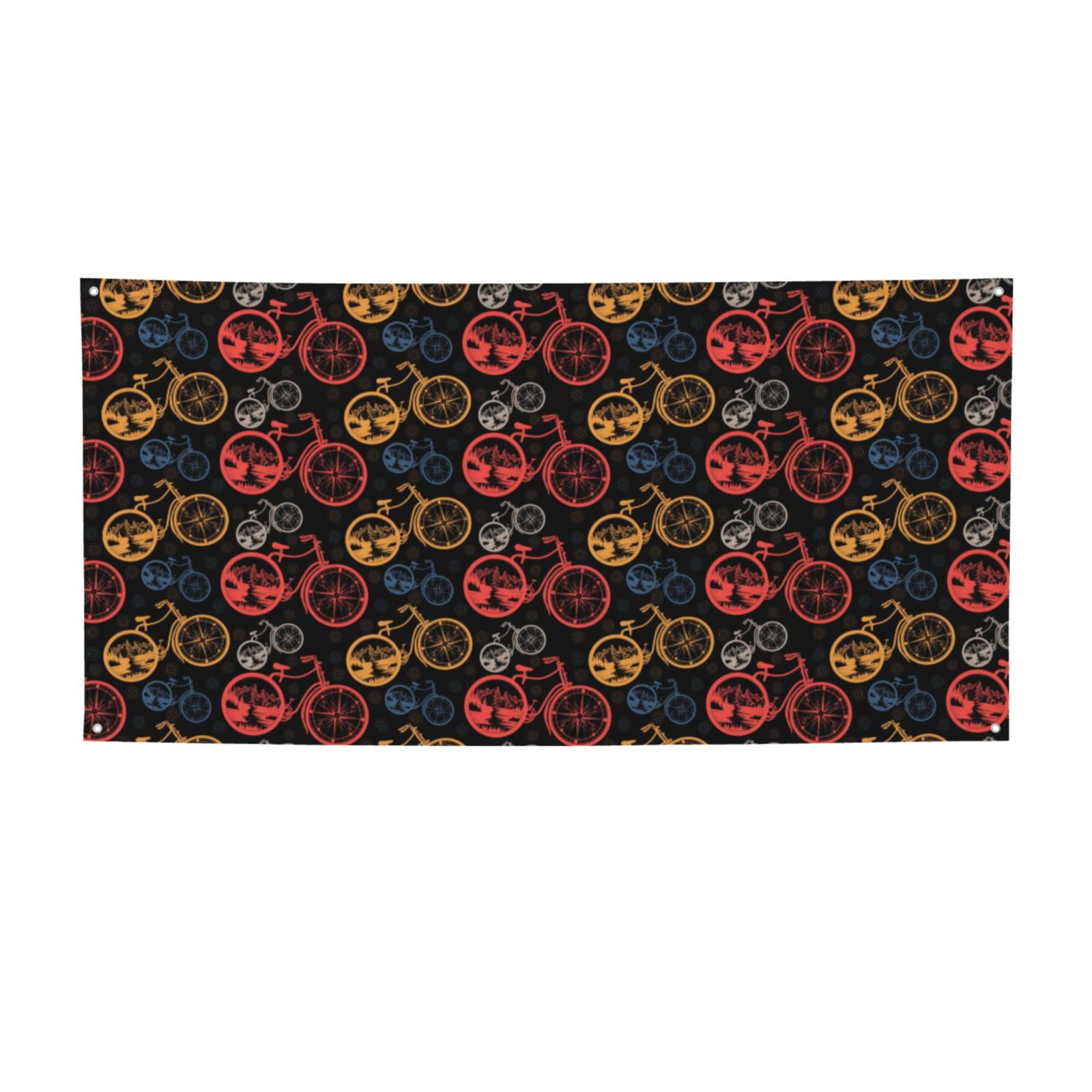 Sikiie Compass And Mountains In Bicycle Wheels1 Custom Banners and ...
