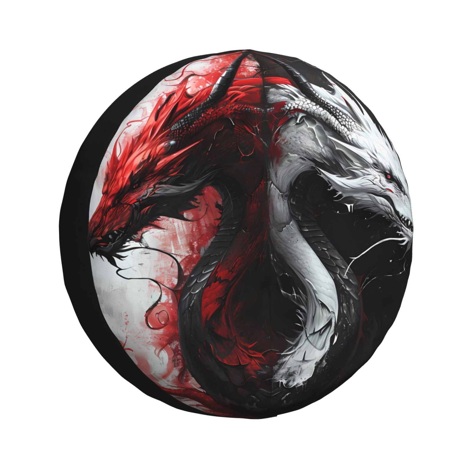 Sikiie Cool Black And White Dragon PVC Leather Spare Tire Wheel Cover ...