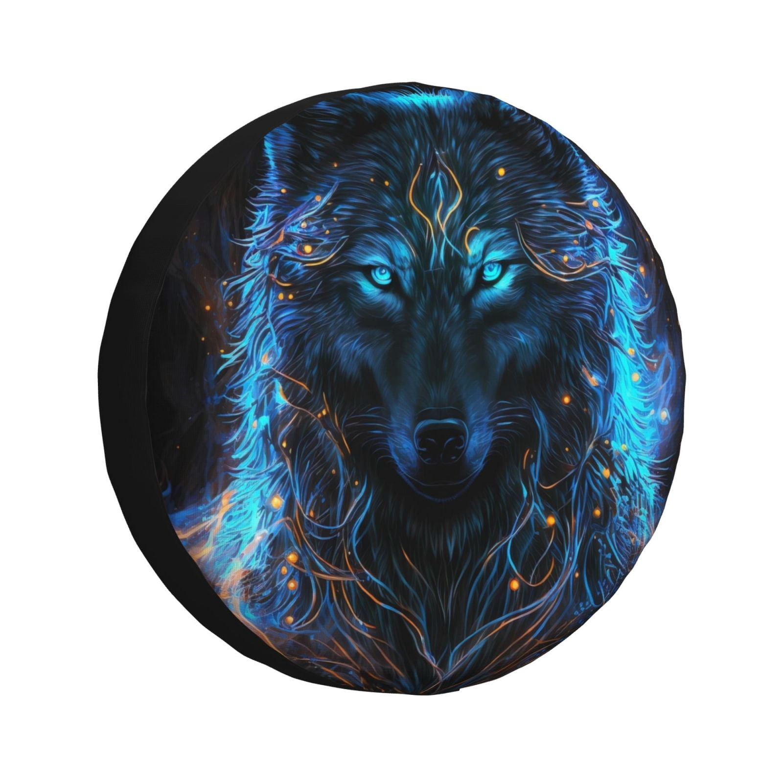 Sikiie Cool Blue Light Wolf PVC Leather Spare Tire Wheel Cover Spare ...