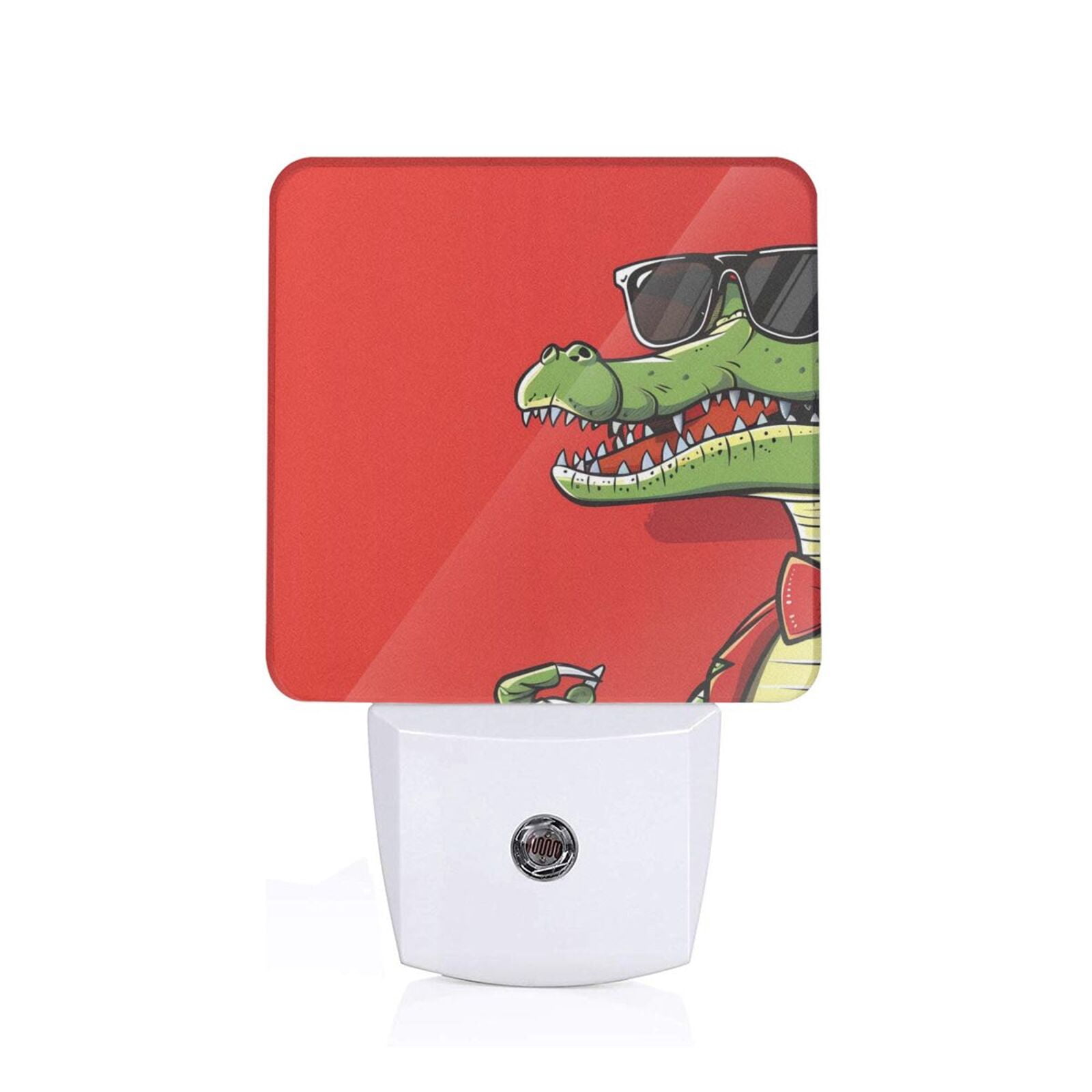 Sikiie Cool Crocodile With Sunglasses Led Night Light, Warm White,Cool ...