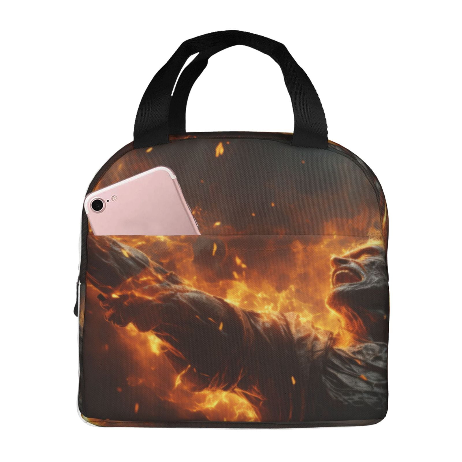 Sikiie Cool Fire Man Lunch Bag for Women & Men Adult Insulated Lunch ...