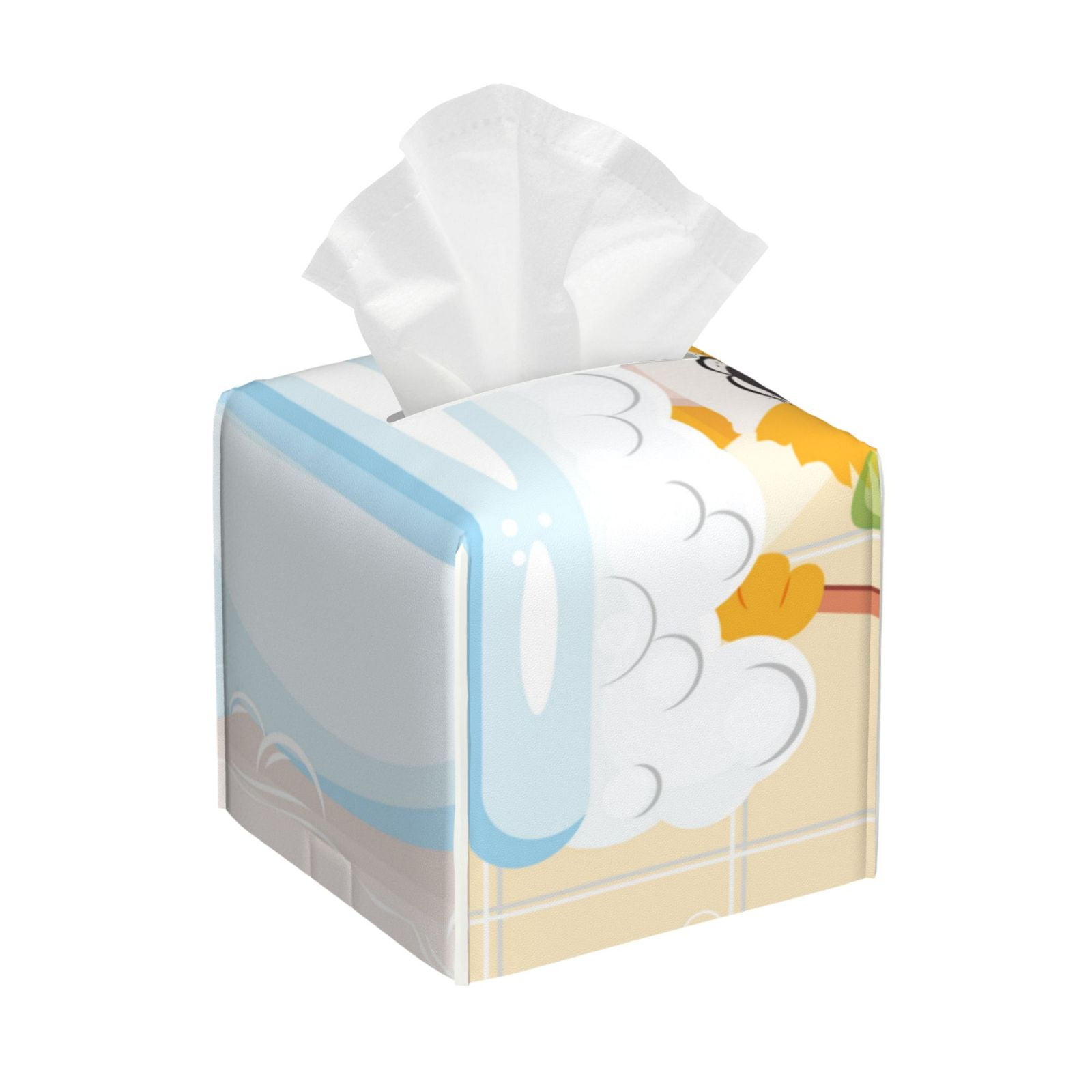 Sikiie Corgi In The Shower Cap Bathing Leather Tissue Box Cover Square ...