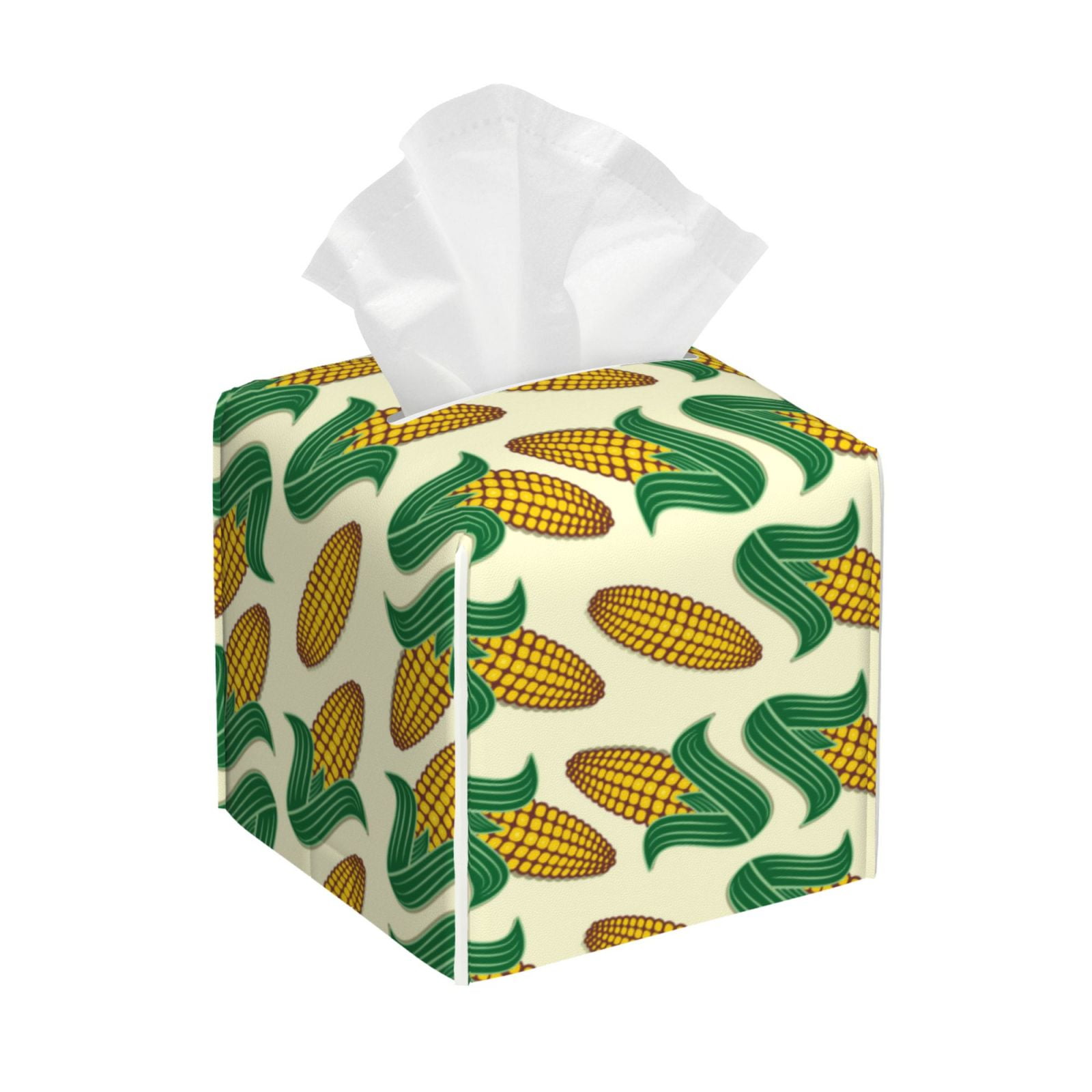 Sikiie Corn Leather Tissue Box Cover Square, tissue box holder, Tissue ...
