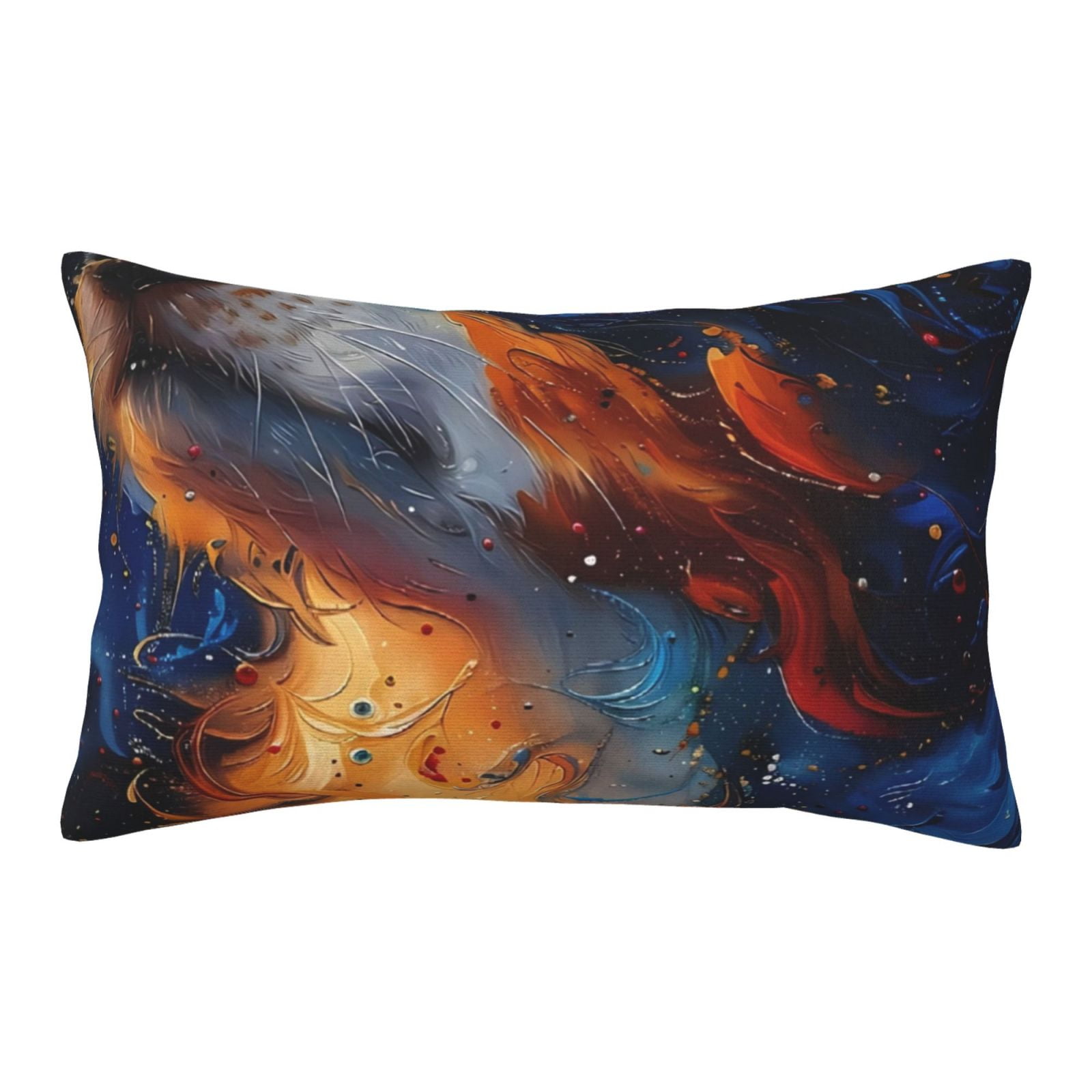 Sikiie Cosmic Dog Starry Night Print Plush Pillow Cover, Wrinkle-proof ...