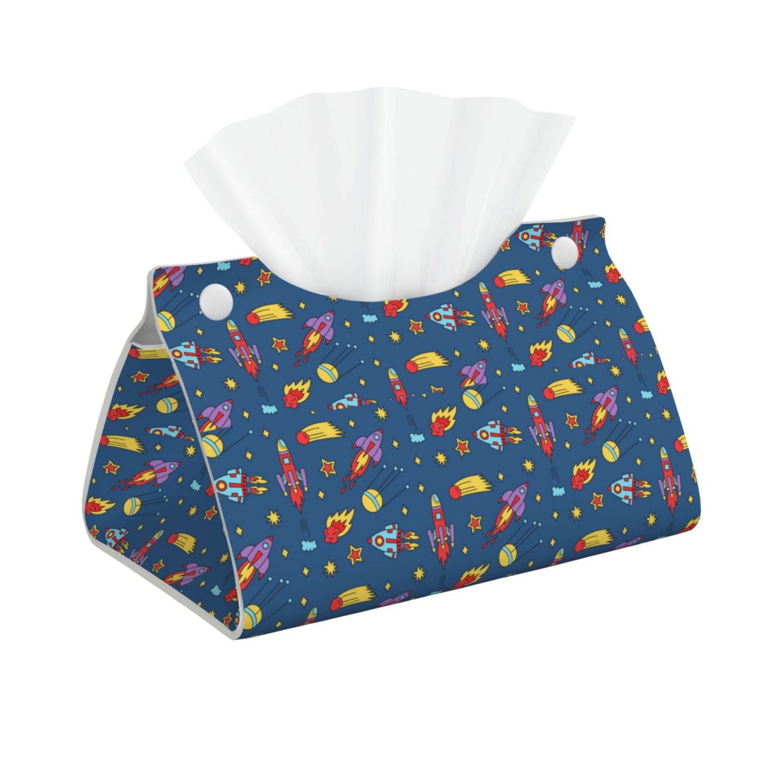 Sikiie Cosmos Rockets Leather Tissue Box Cover Rectangle, Long Tissue ...