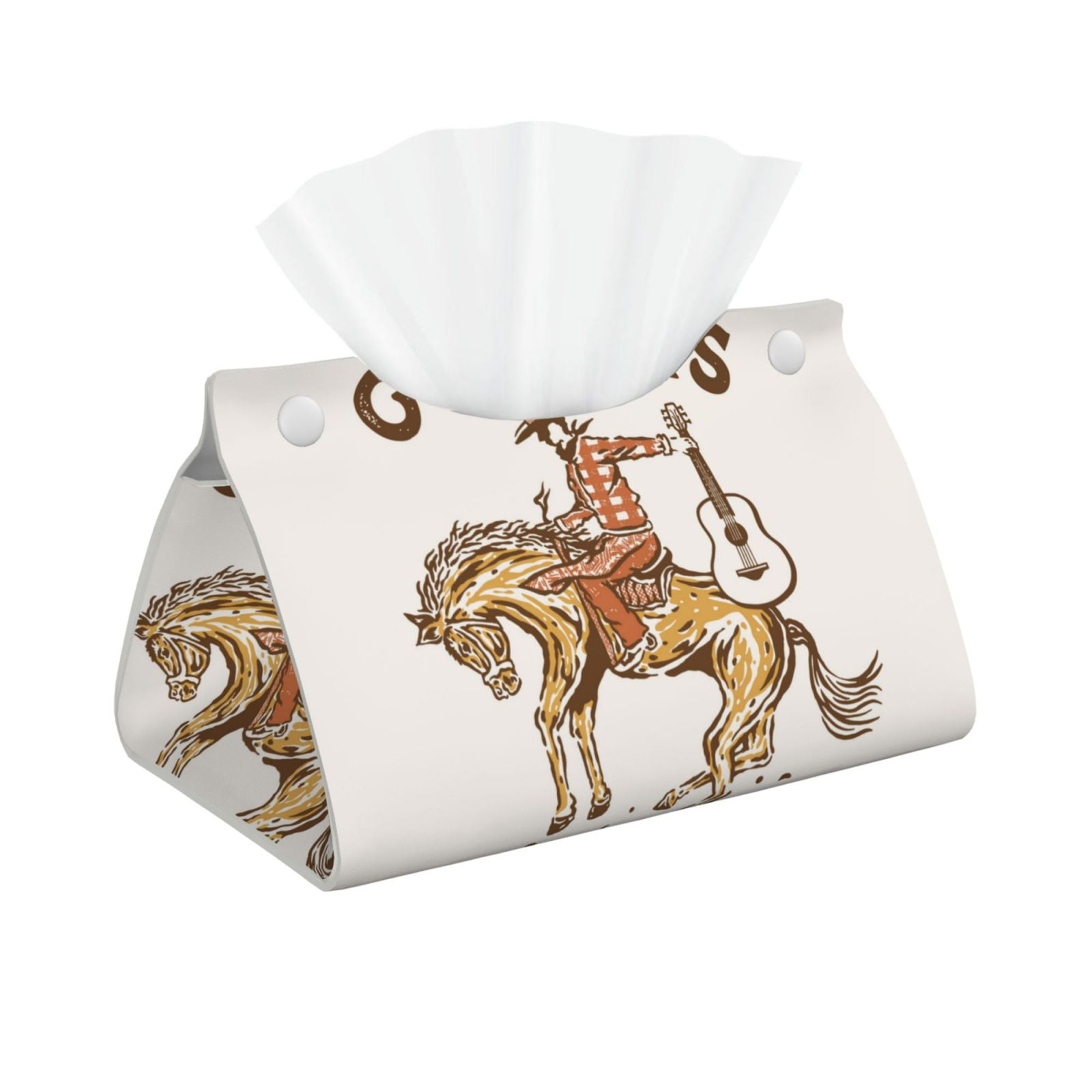 Sikiie Cowboy Rodeo Guitar Leather Tissue Box Cover Rectangle, Long ...