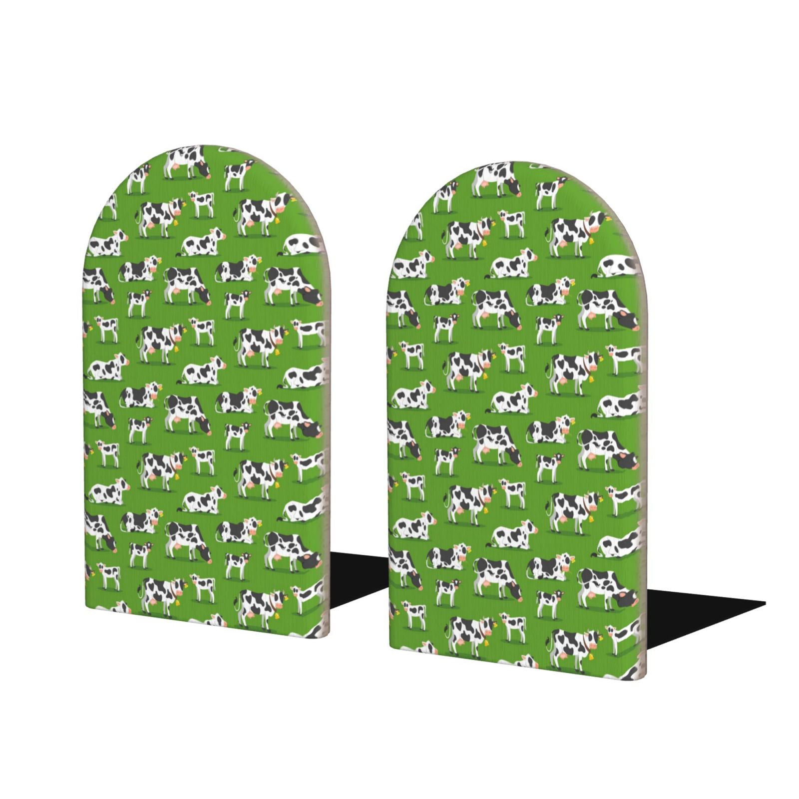 Sikiie Cows With Calfs Green Bookends 1 Pair, Wood Bookends for Shelves ...