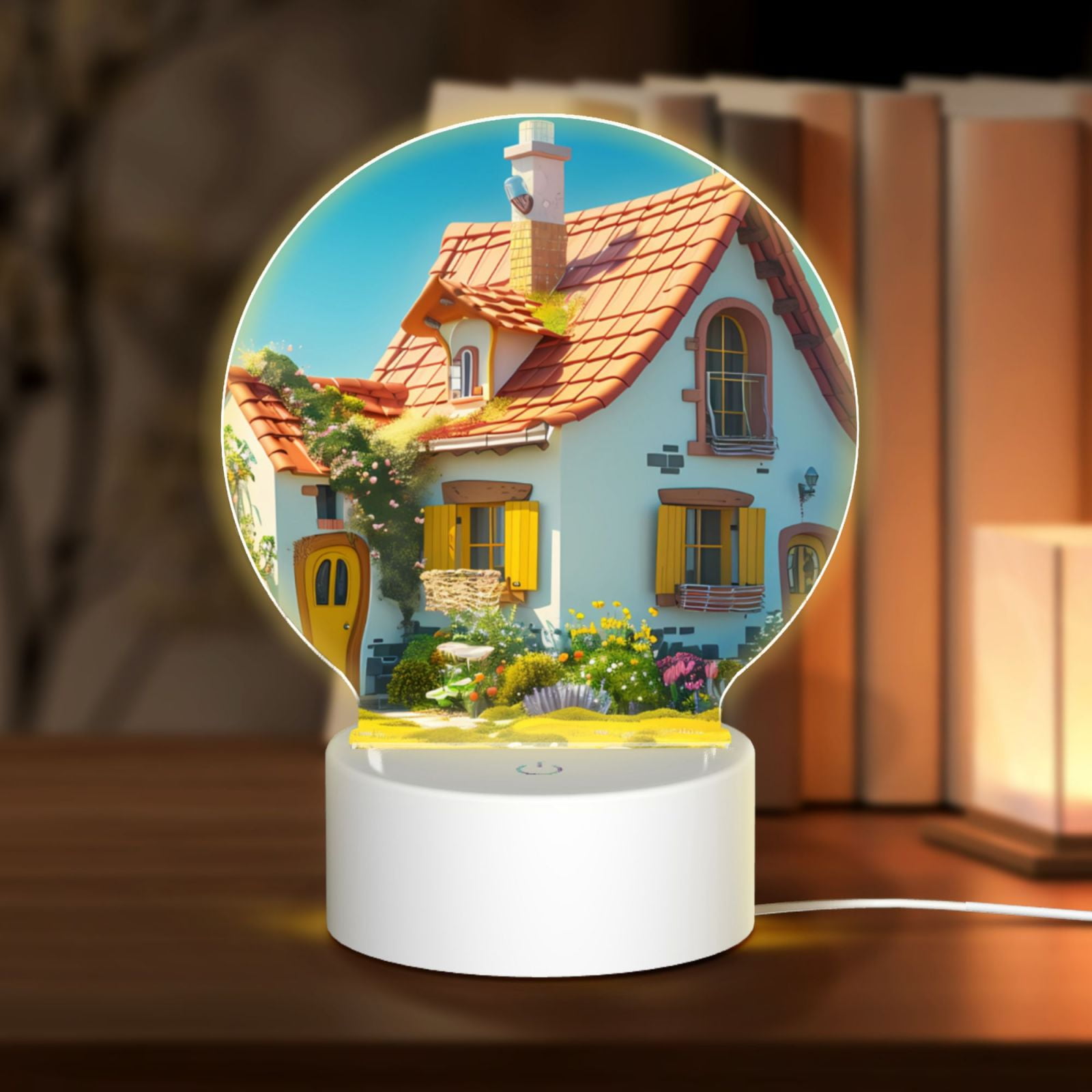Sikiie Cozy Cartoon Backyard Acrylic Night Light Gift Custom Acrylic ...