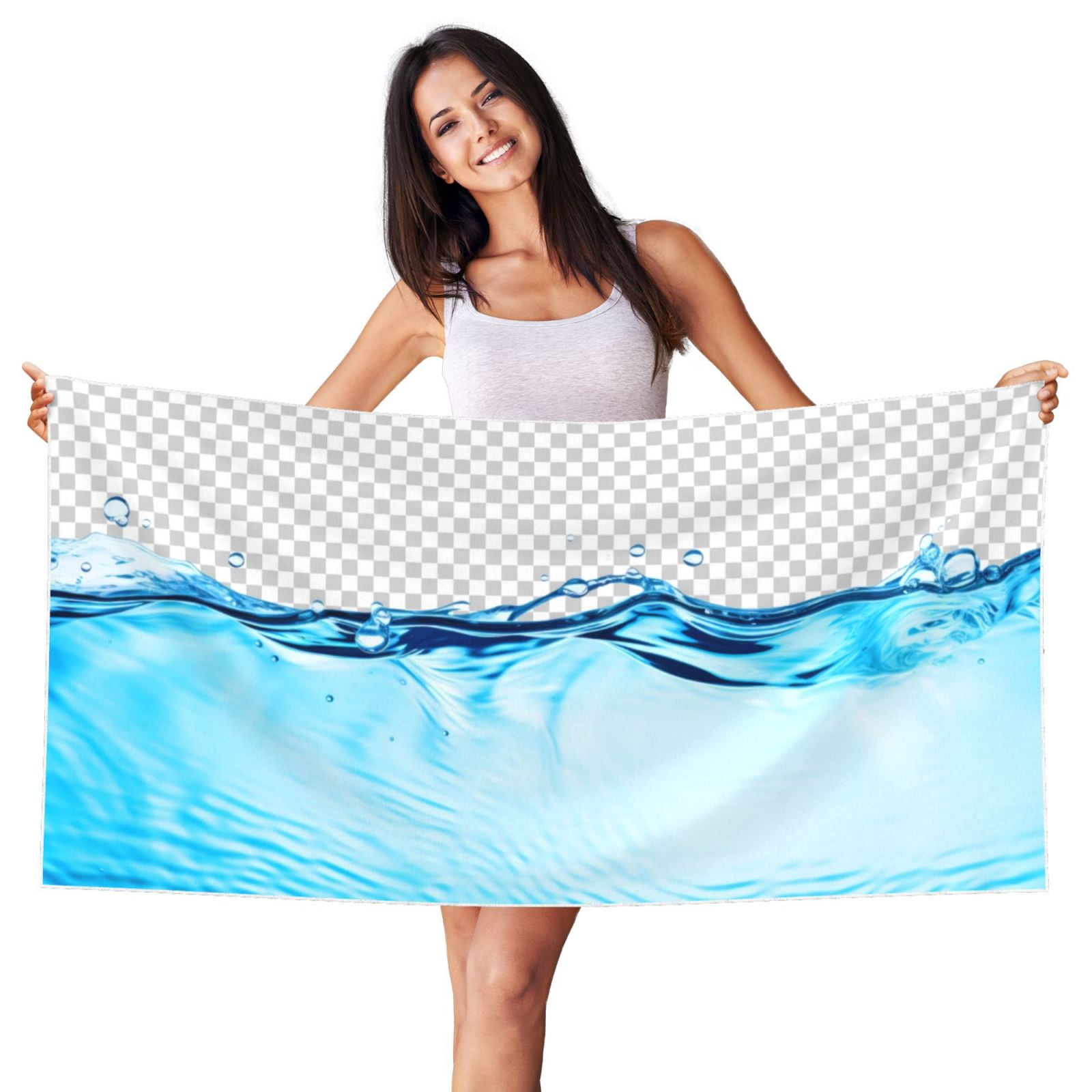 Sikiie Crystal Clear Water Splash Beach Towel for Women Men, Pool Bath Beach Camping Beach Towel ...