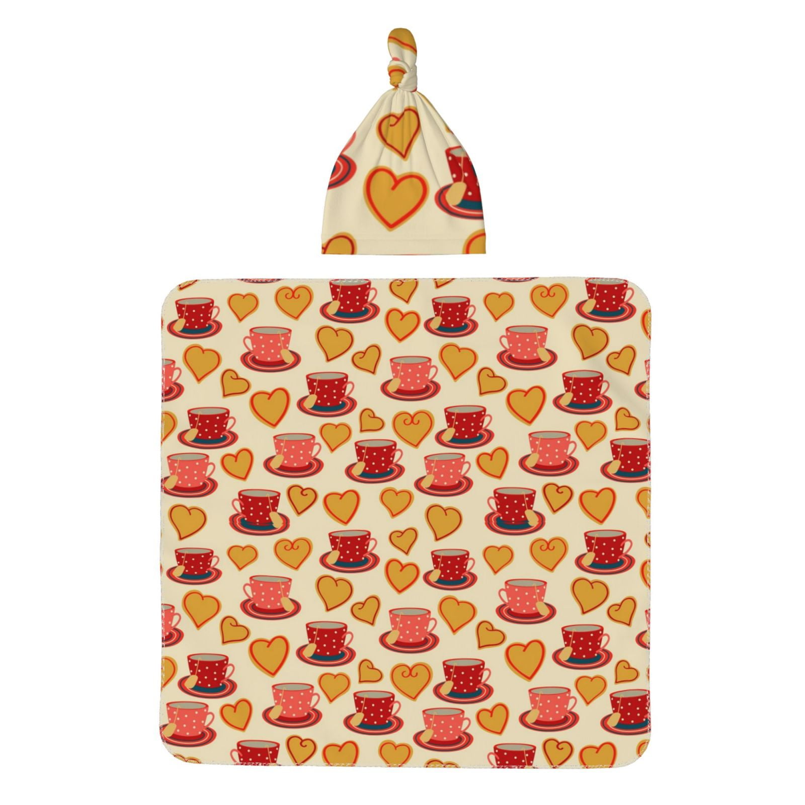 Sikiie Cups of Tea Baby Newborn Receiving Blanket with and Beanie Set ...