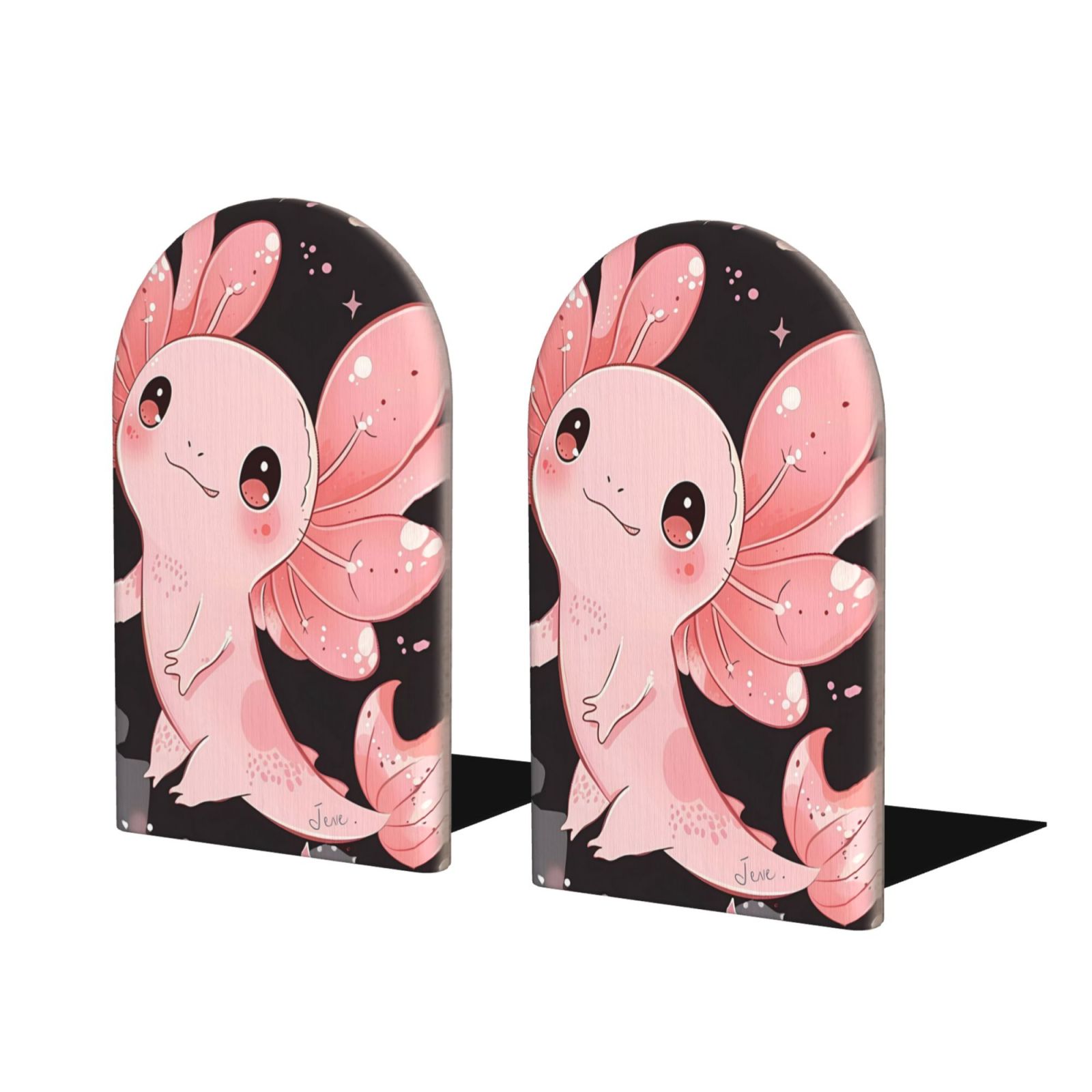 Sikiie Cute Axolotl Sakura Blossoms A Bookends 1 Pair, Wood Bookends ...