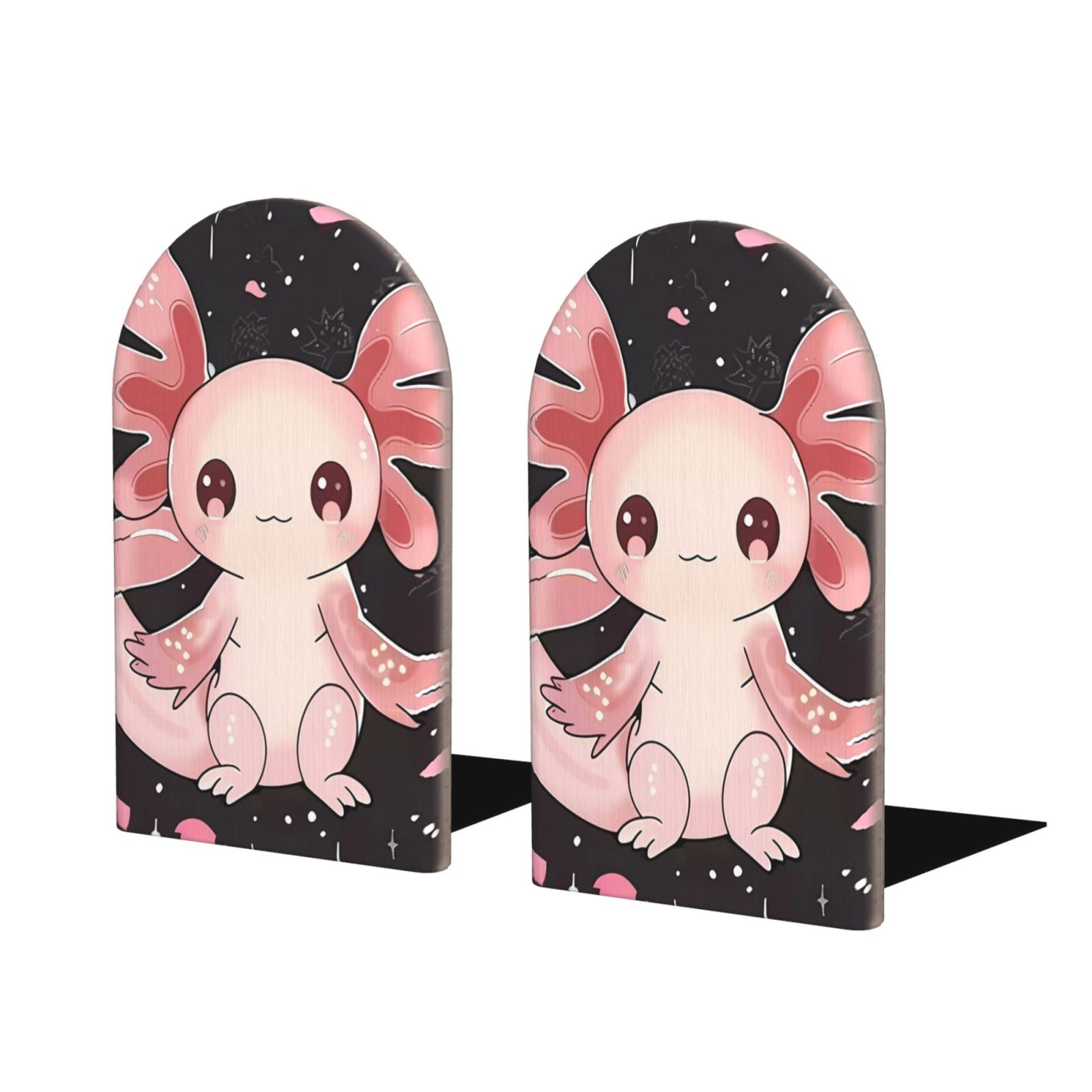 Sikiie Cute Axolotl Sakura Blossoms Bookends 1 Pair, Wood Bookends for ...