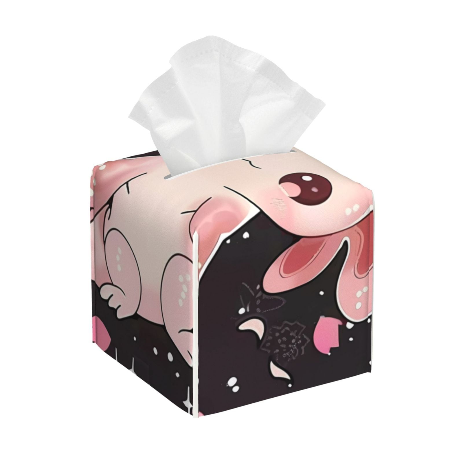 Sikiie Cute Axolotl Sakura Blossoms Leather Tissue Box Cover Square ...