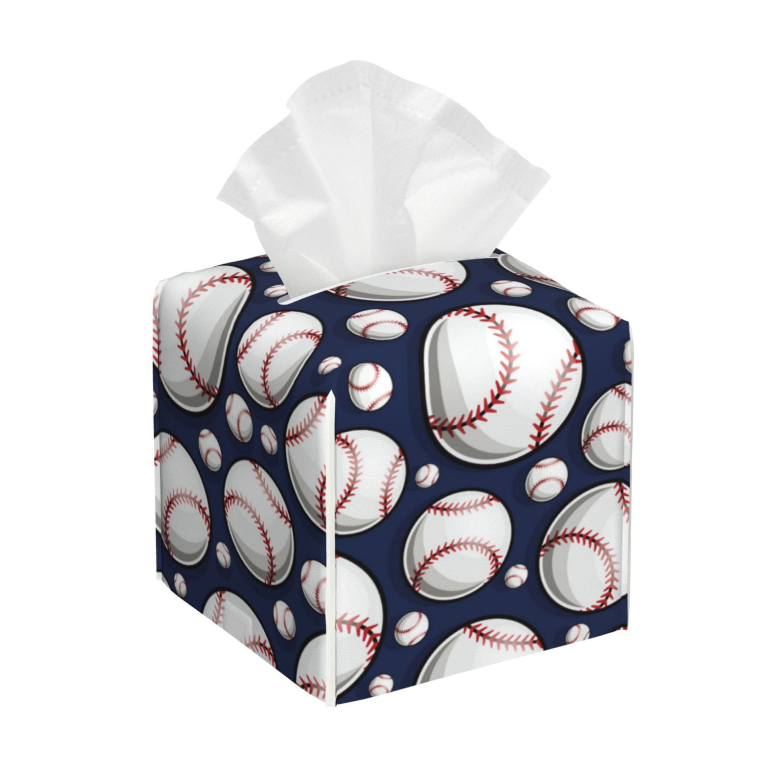 Sikiie Cute Basebal Leather Tissue Box Cover Square, tissue box holder ...