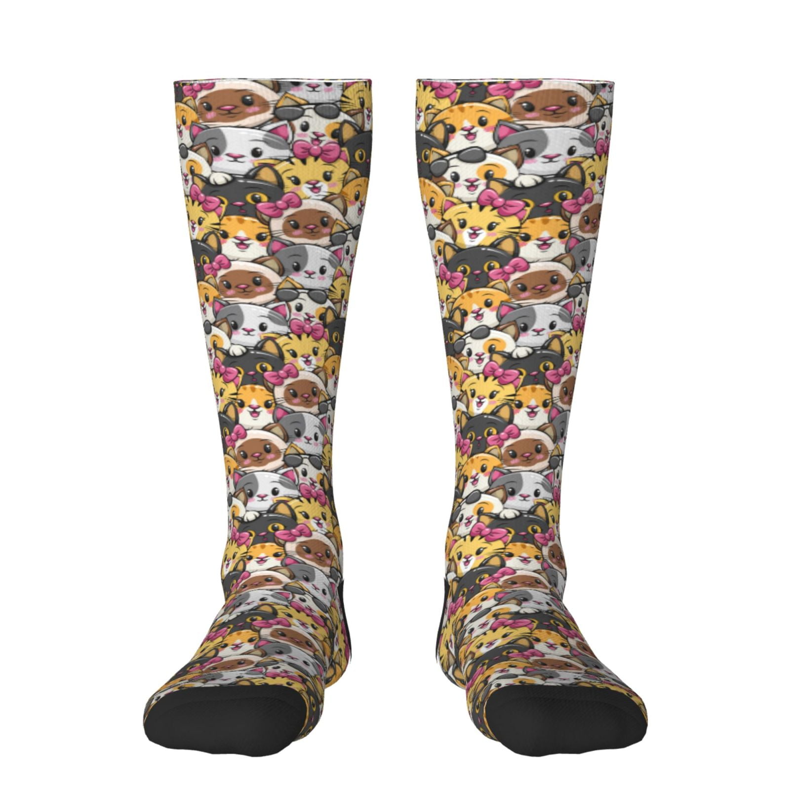 Sikiie Cute Cat Knee Socks, High Socks Long Stretchy Sock Women Knee ...