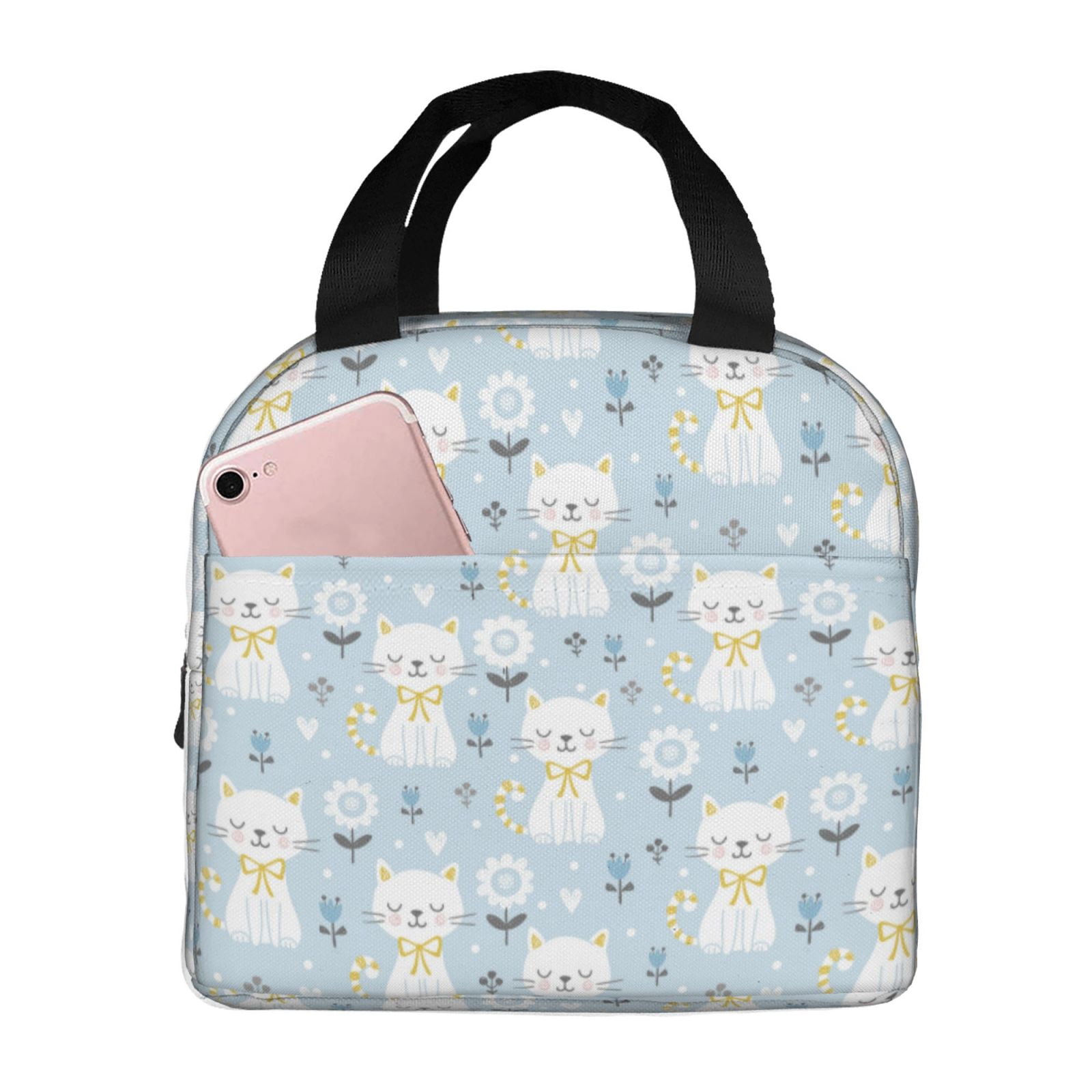 Sikiie Cute Cat Lunch Bag for Women & Men Adult Insulated Lunch Box ...