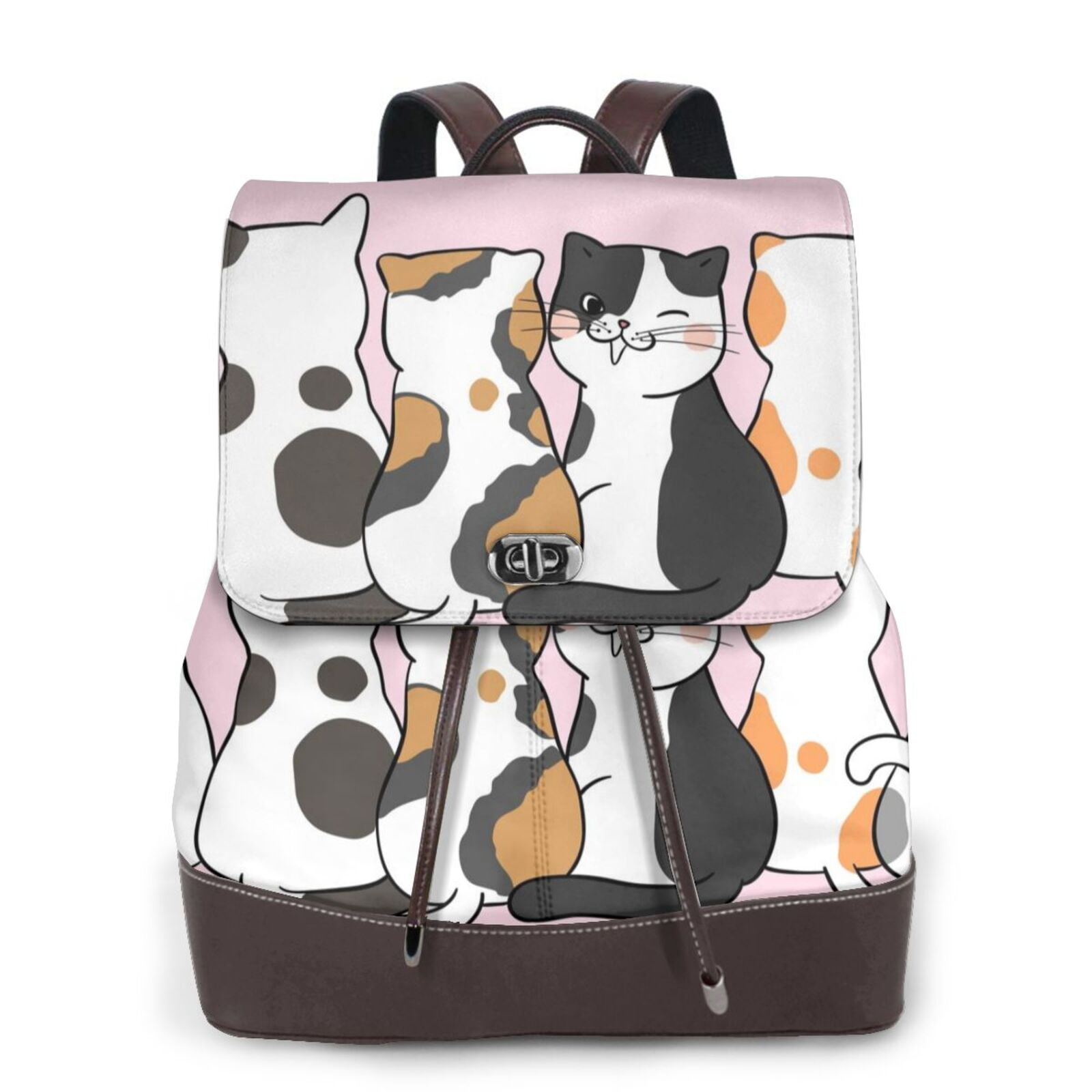 Sikiie Cute Cats Women Genuine Leather Backpack Fashion Rucksack ...