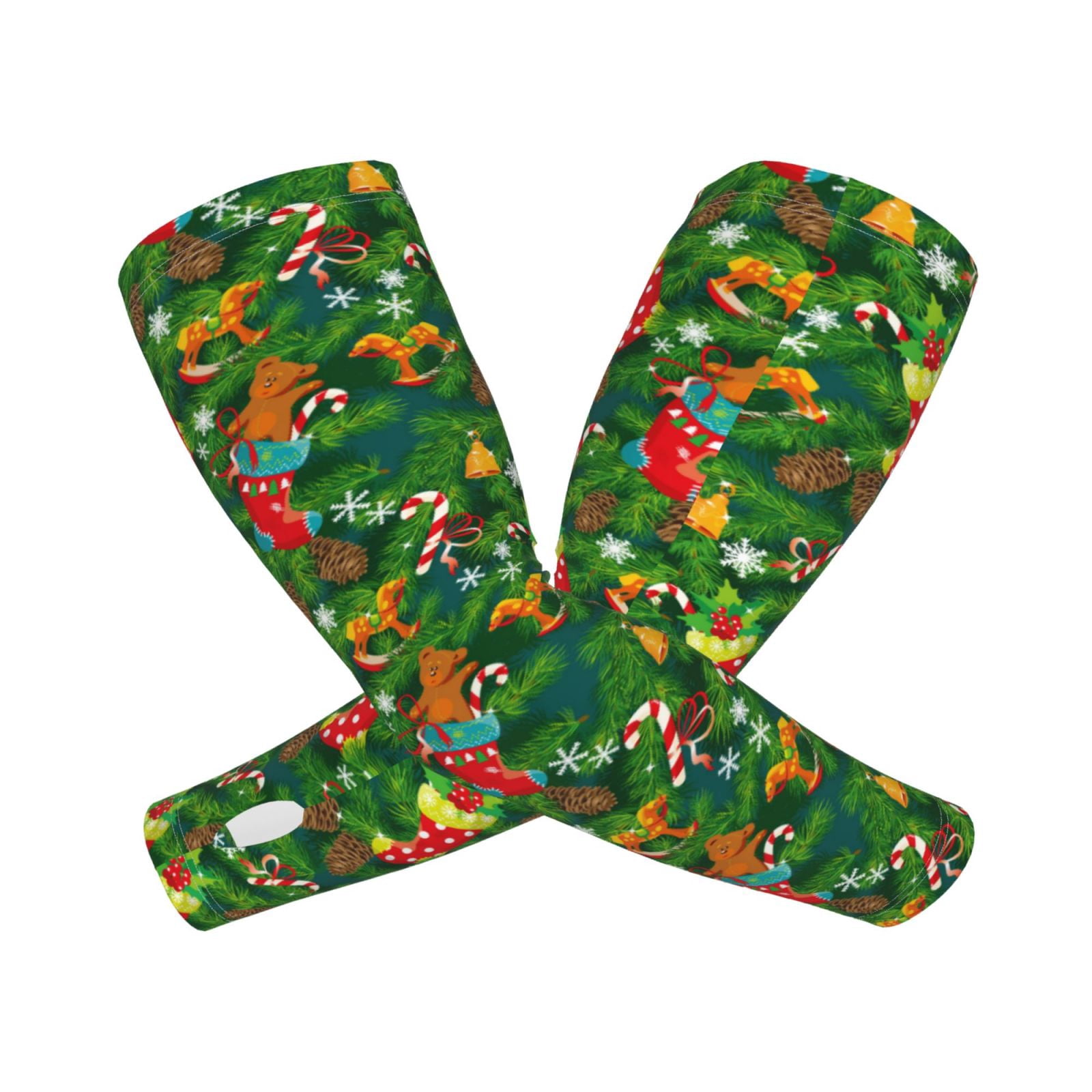 Sikiie Cute Christmas Stocking Bear Cooling Sun Sleeves Arm Sleeves for ...