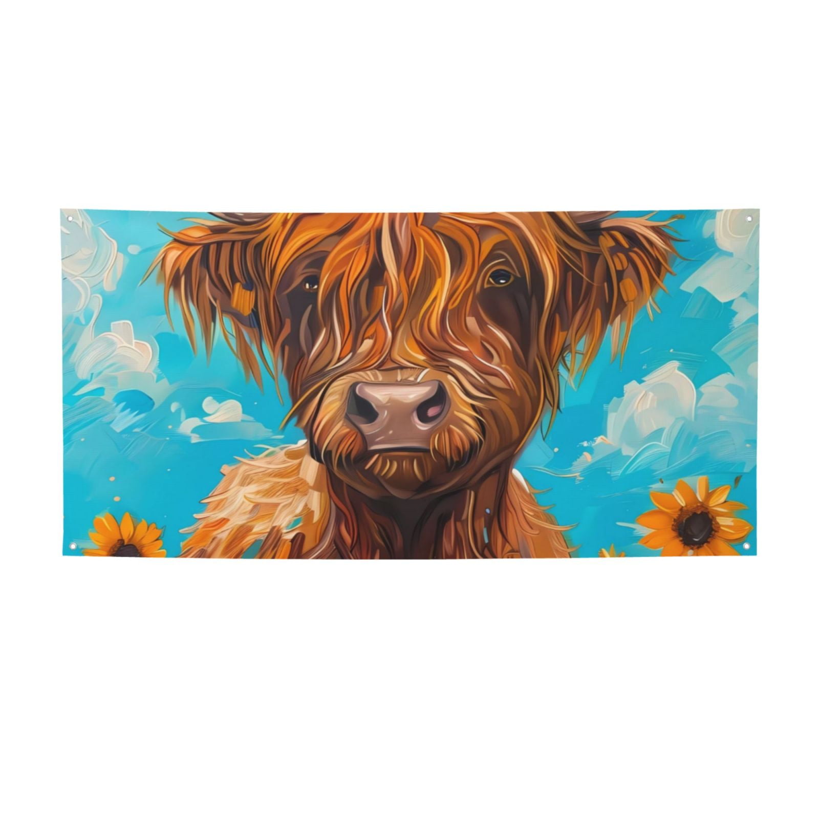 Sikiie Cute Cow Sunflowers Art Custom Banners and Signs Customize ...
