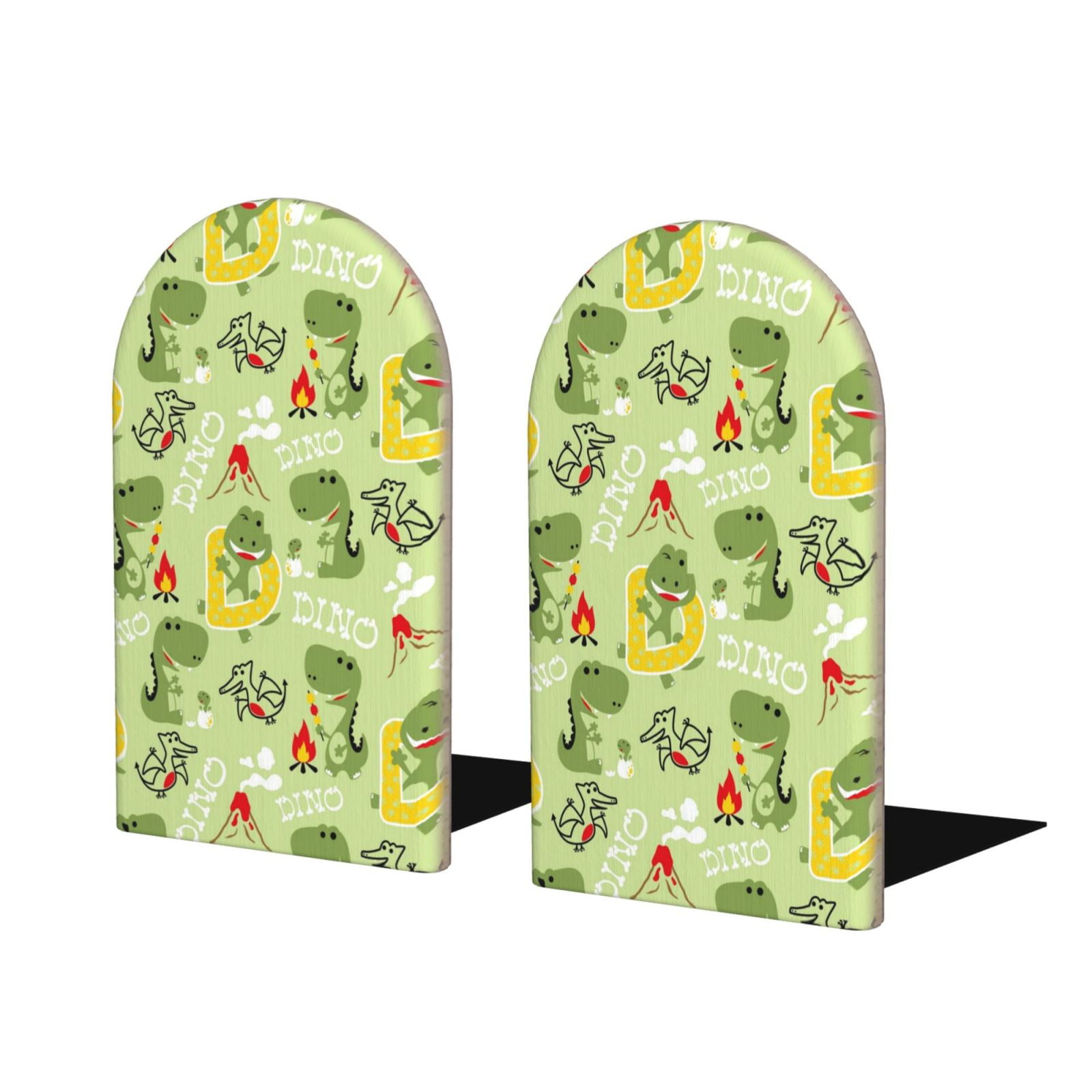 Sikiie Cute Dinosaurs Cartoon Bookends 1 Pair, Wood Bookends for ...