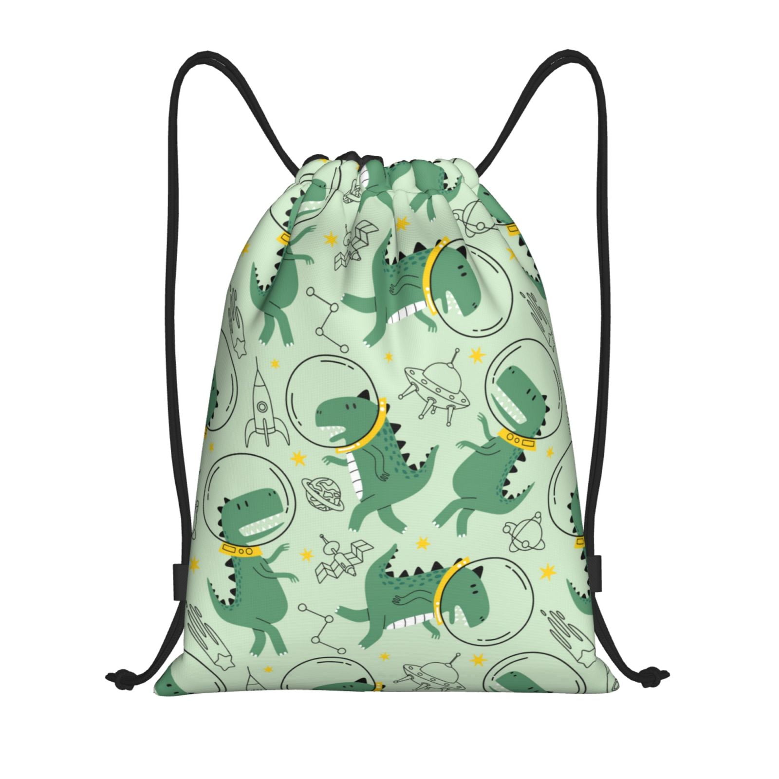 Sikiie Cute Dinosaurs in Space Drawstring Backpack Drawstring Bags ...