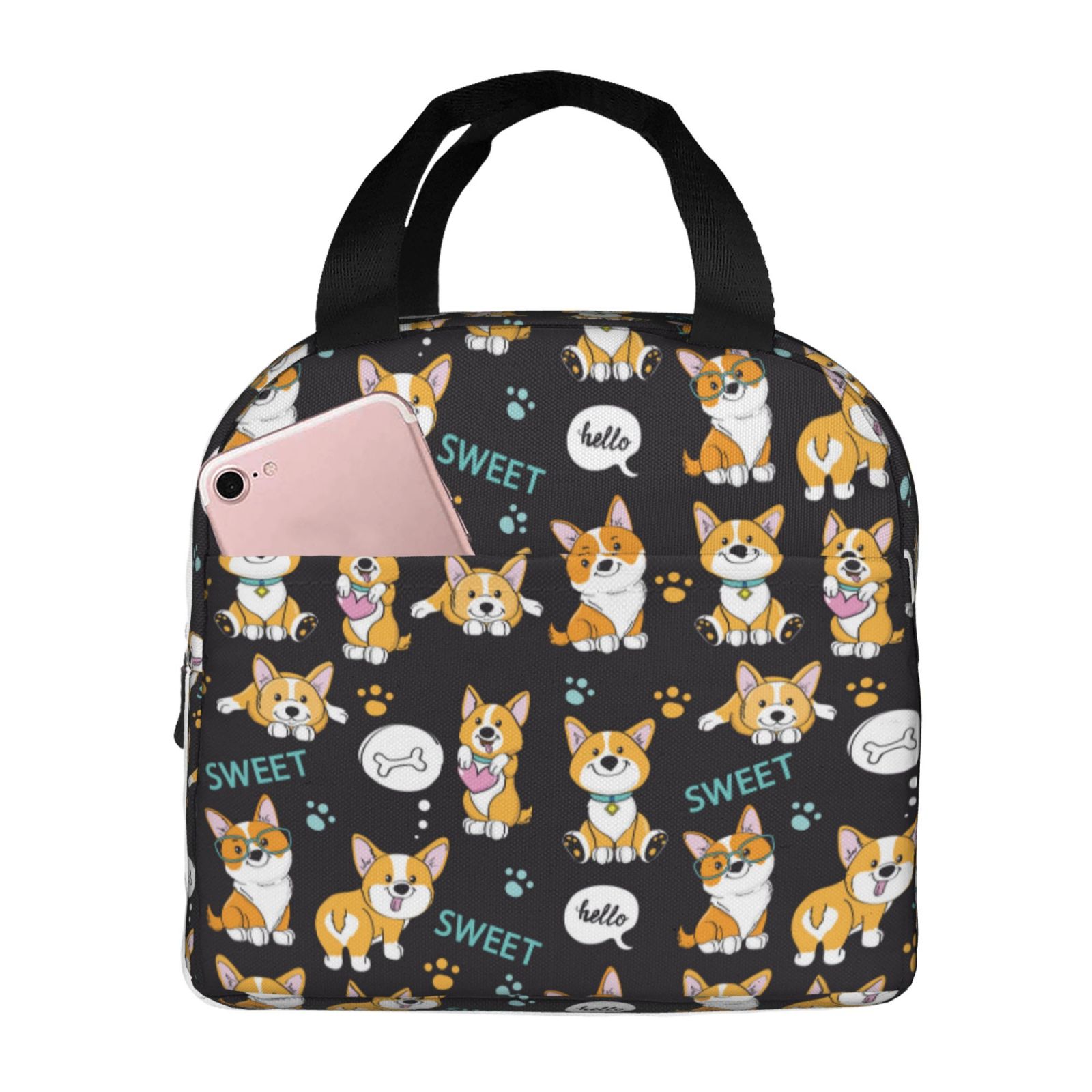 Sikiie Cute Dogs Corgi Lunch Bag for Women & Men Adult Insulated Lunch ...