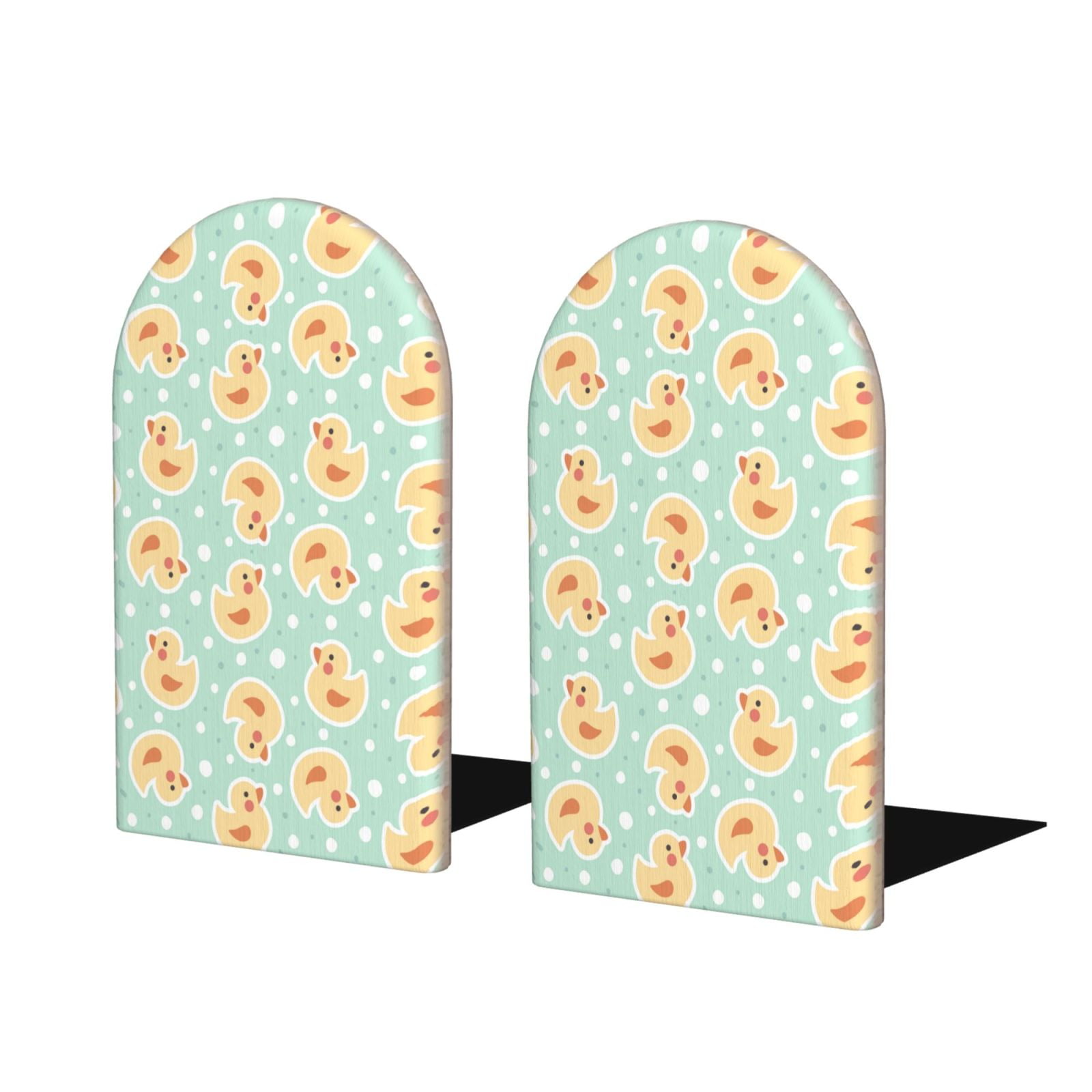 Sikiie Cute Duck Bookends 1 Pair, Wood Bookends for Shelves, Book Ends ...
