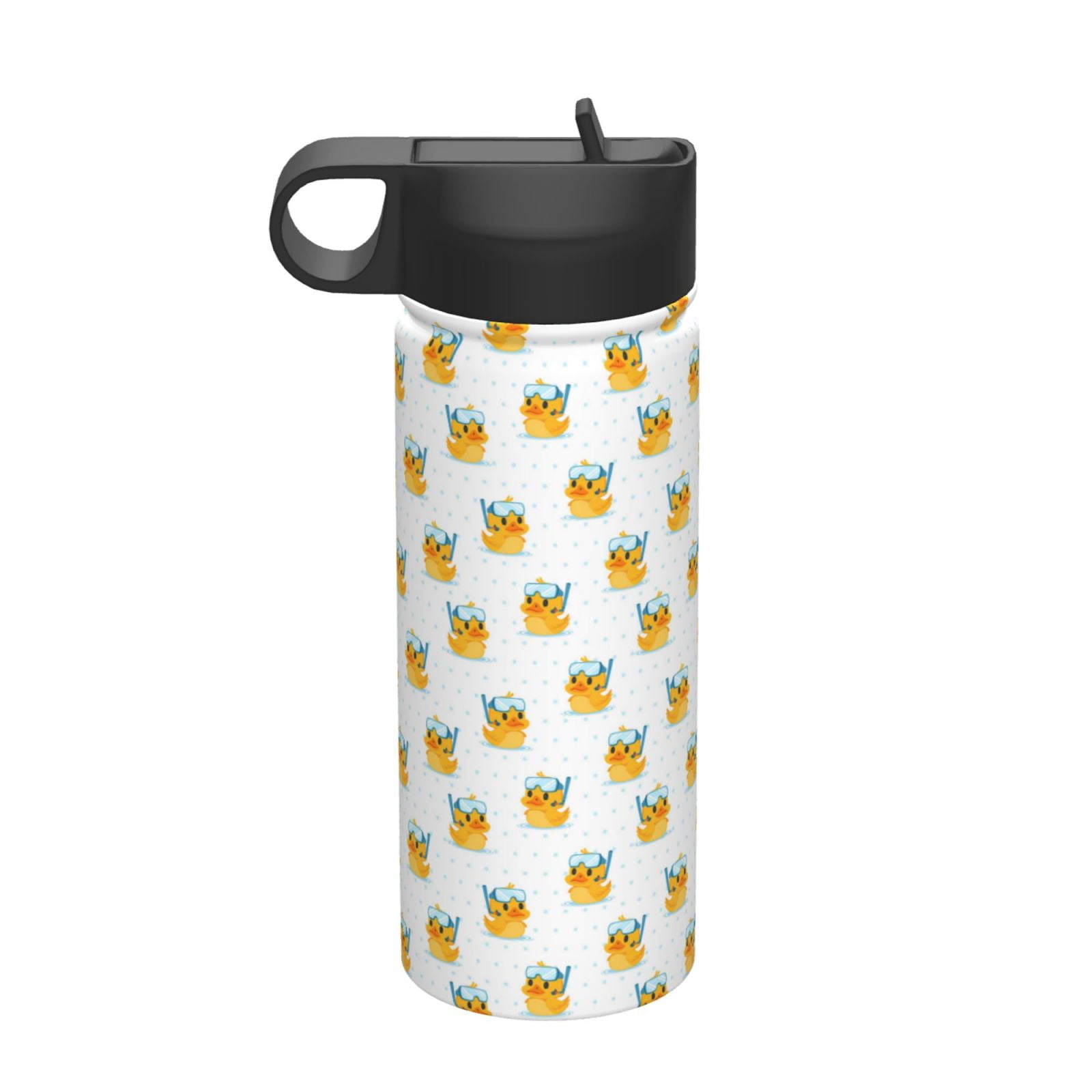 Sikiie Cute Duck Diver Print 18OZ Insulated Straw Cup, Portable Leak ...
