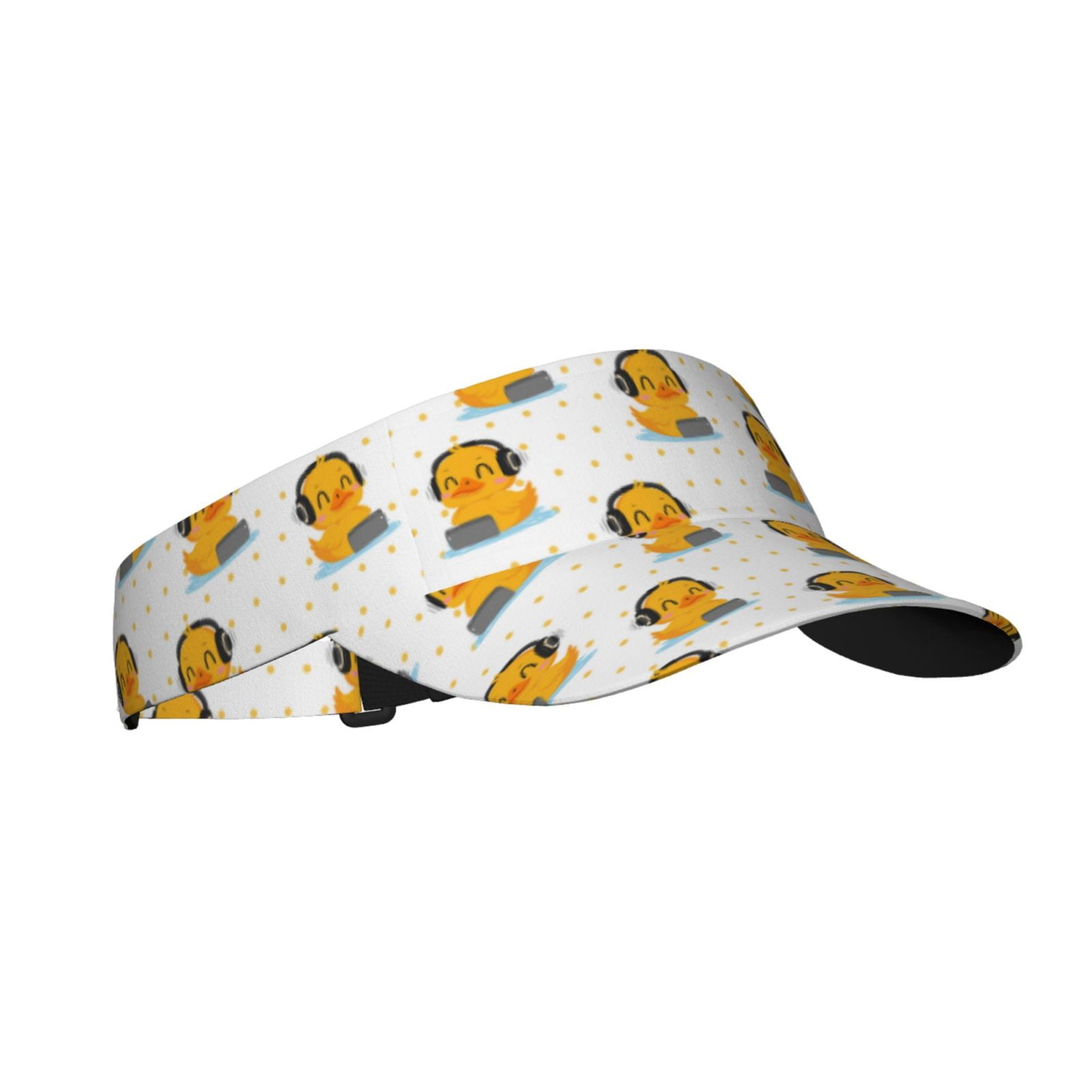 Sikiie Cute Duck With Headphone Sun Visor Hat Adjustable Velcro Golf ...