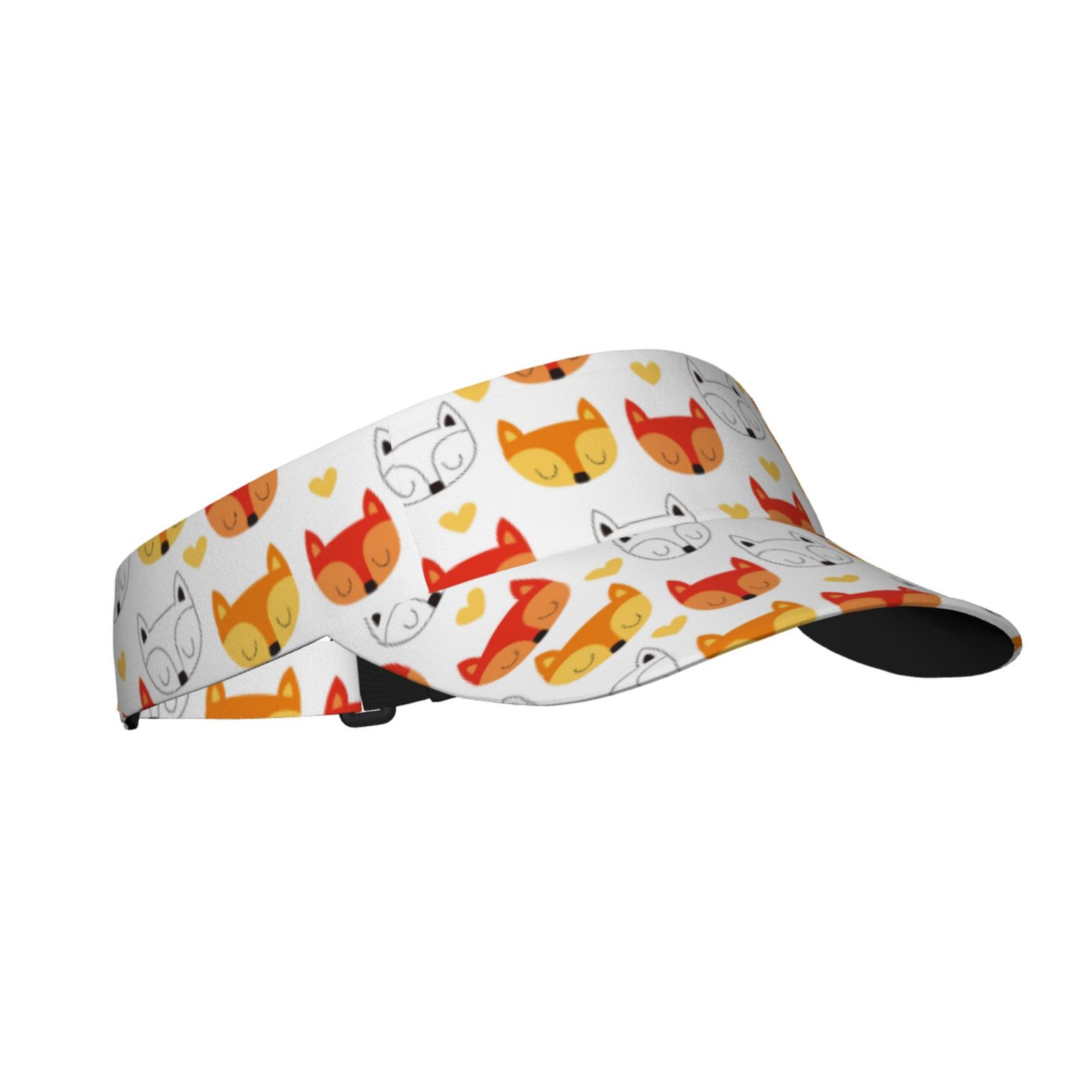 Sikiie Cute Fox with Heart Sun Visor Hat Adjustable Velcro Golf Visor ...