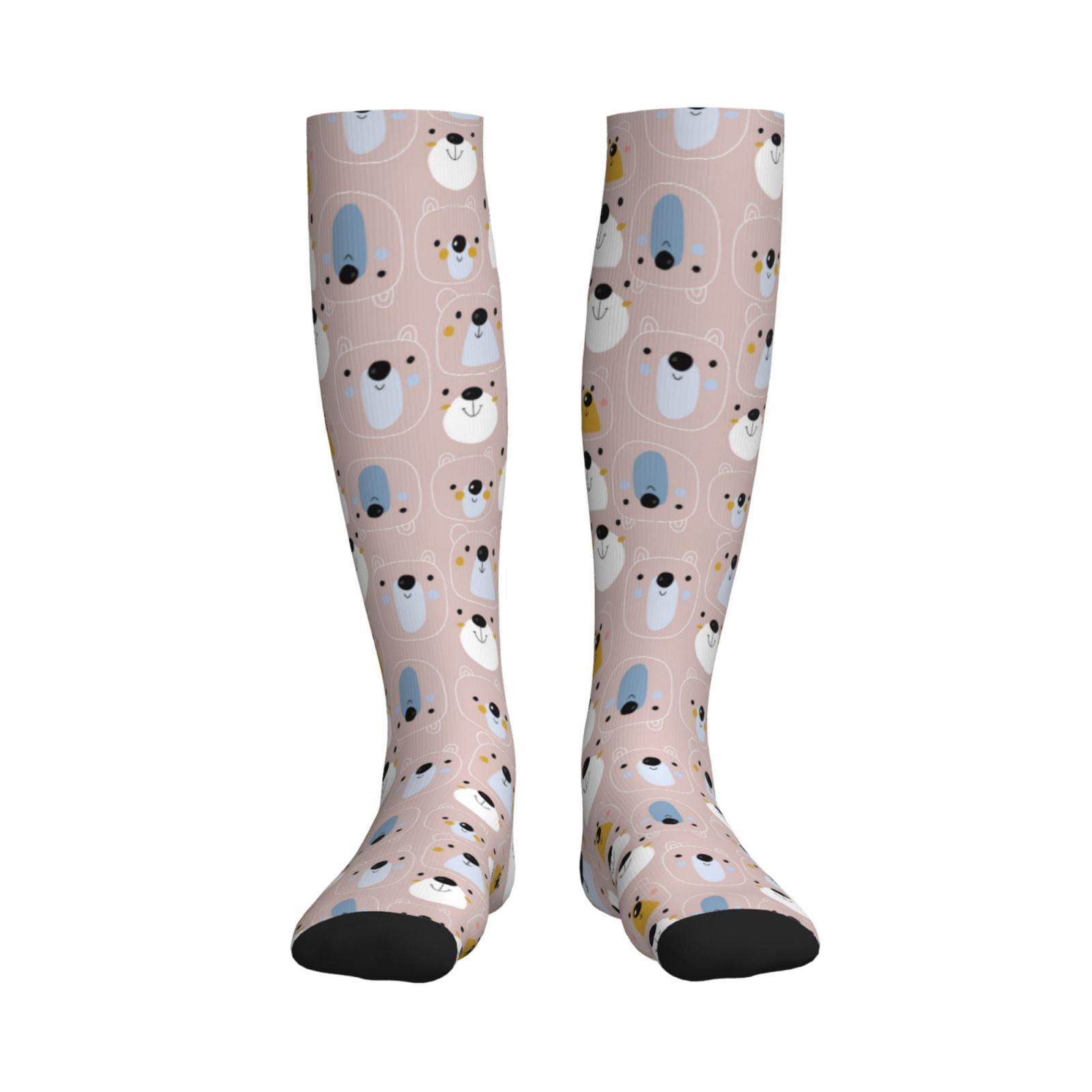 Sikiie Cute Hand Drawn Bear 1 Pairs Compression Socks for Men and Women ...