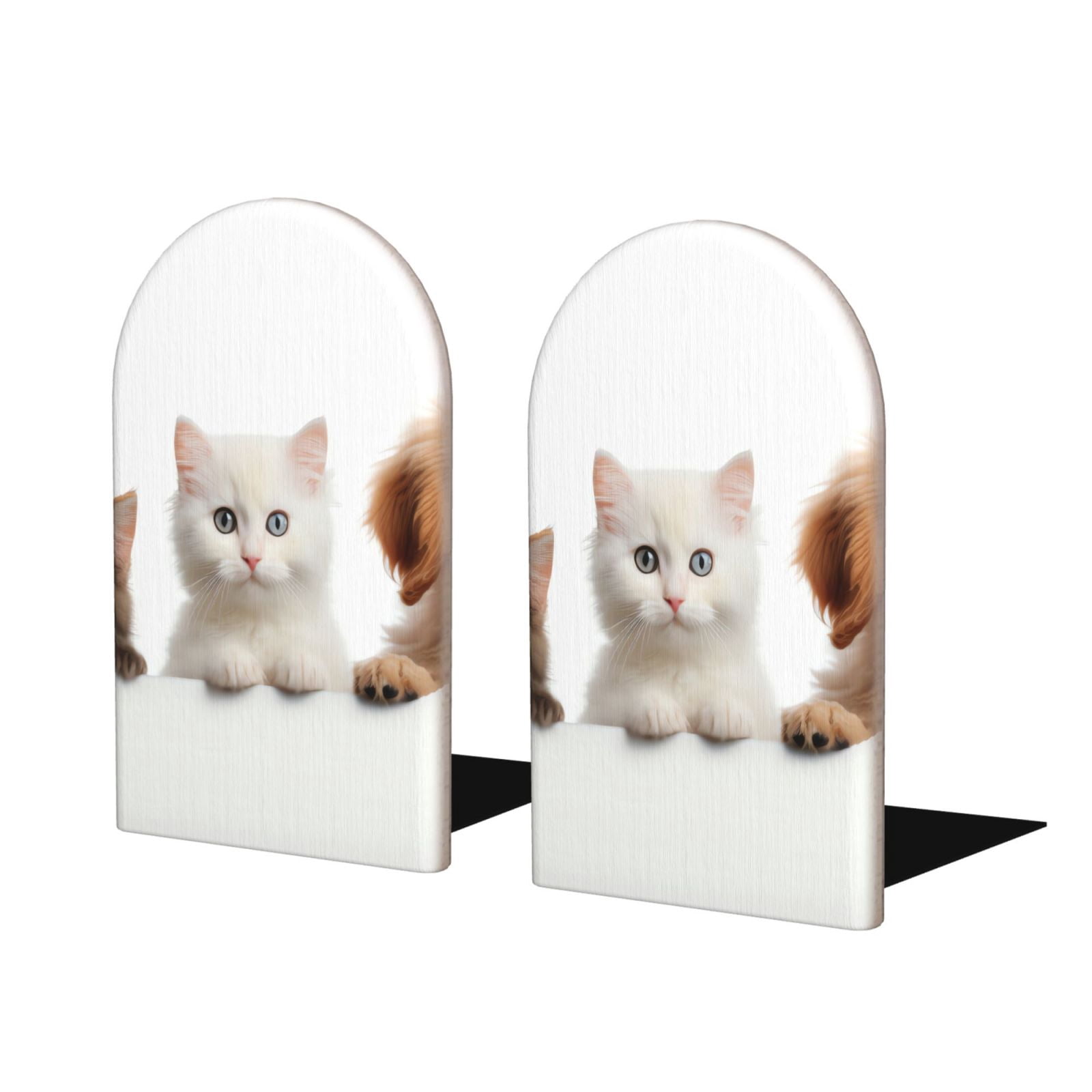 Sikiie Cute Kittens And Puppy Bookends 1 Pair, Wood Bookends for ...