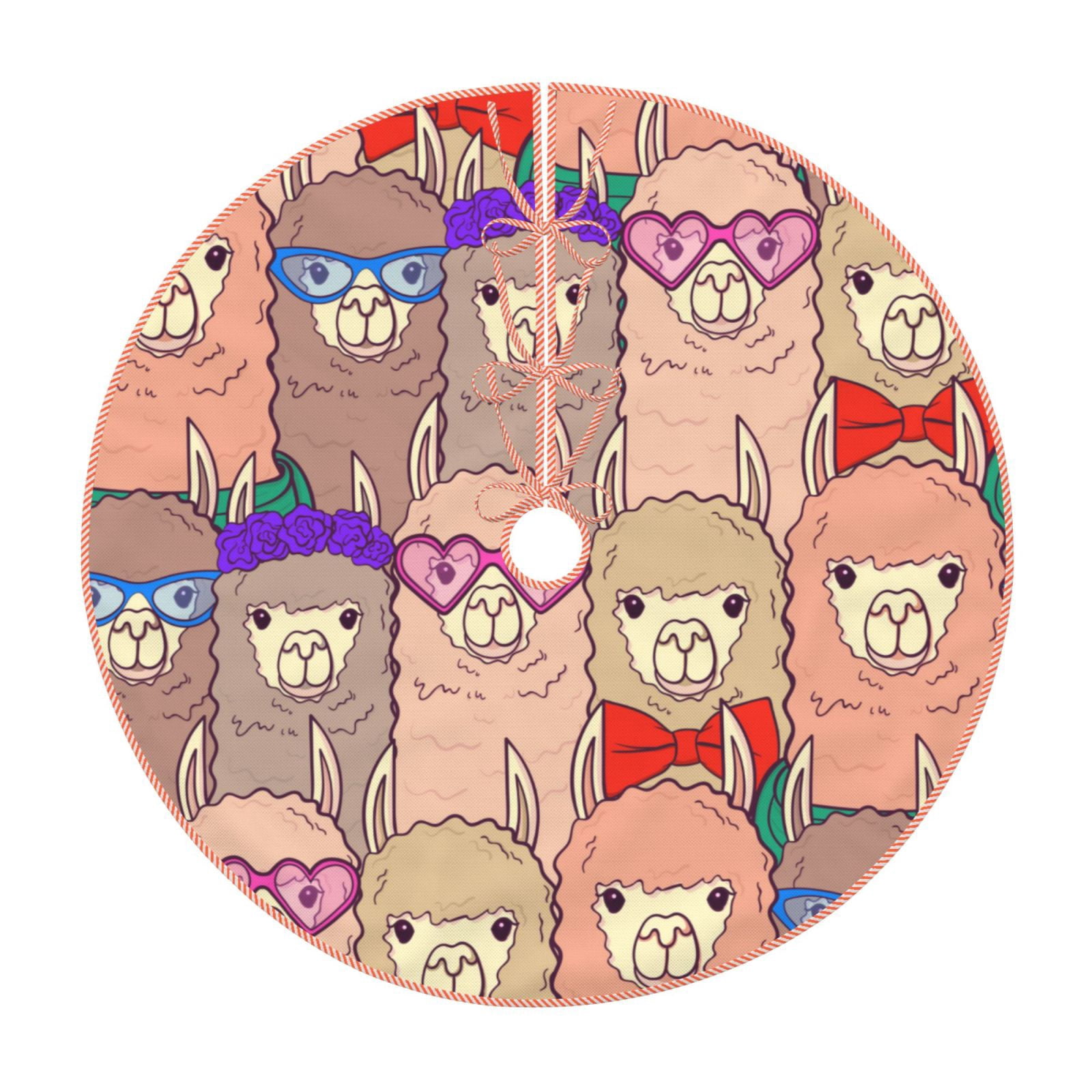 Sikiie Cute Lamas Nativity Christmas Tree Skirt, Jesus Christian Winter ...