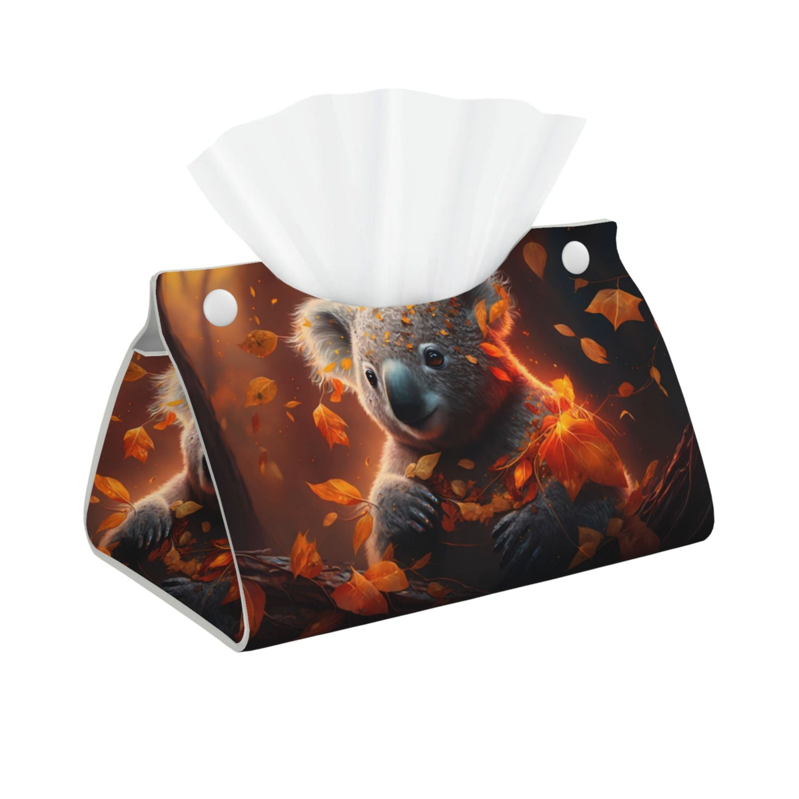 Sikiie Cute Maple Leaf Koala Leather Tissue Box Cover Rectangle, Long ...