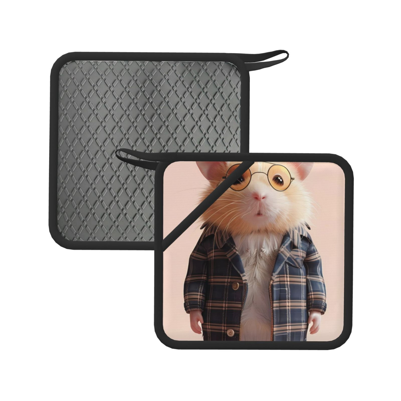 Sikiie Cute Mouse In Glasses Pot Holders Kitchen Insulation Mats Heat ...