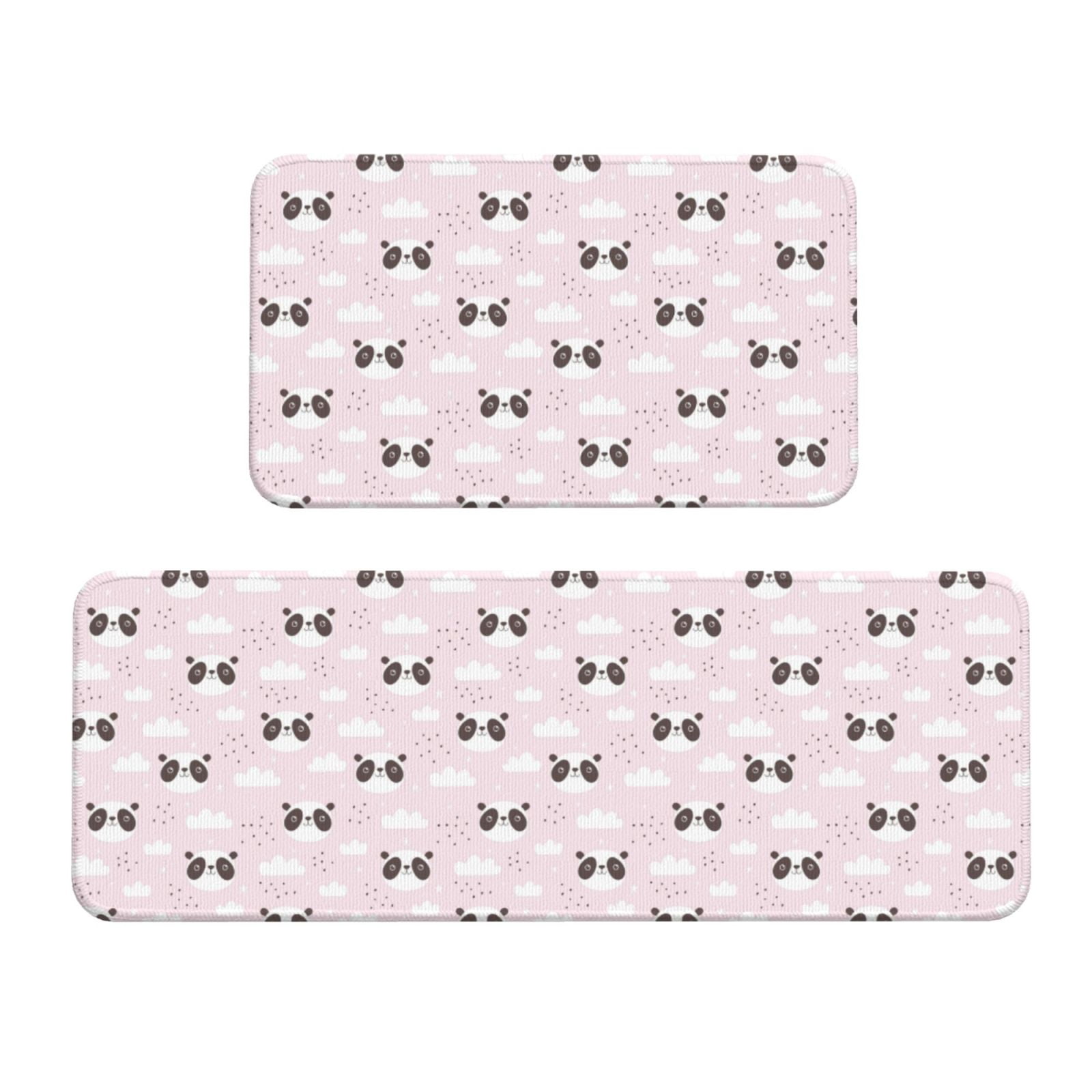Sikiie Cute Panda Kitchen Mat 2 PCS Cushioned Kitchen Rug, Waterproof ...