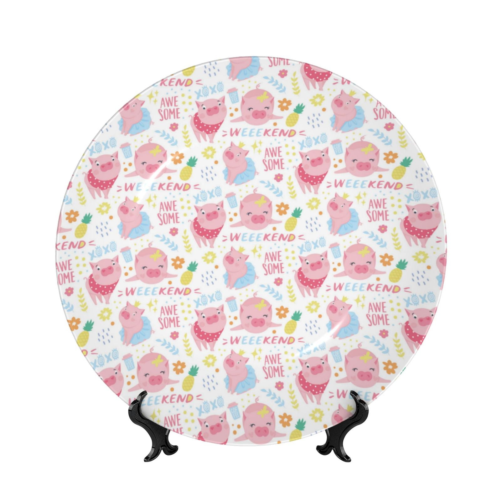 Sikiie Cute Pig Bone China Decorative Plate Personality Ceramic Dinner ...