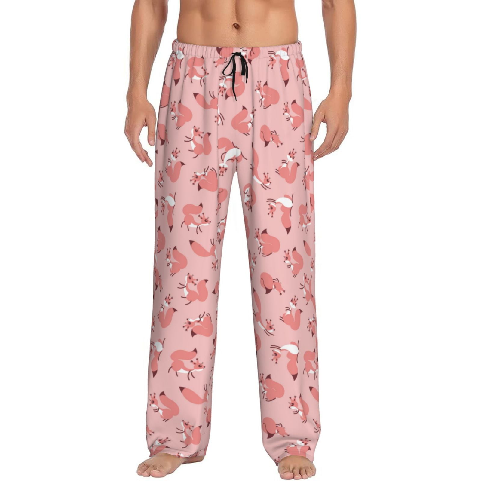 Sikiie Cute Pink Squirrel Pajama Pants Men, PJ Bottoms, Sleep & Lounge ...