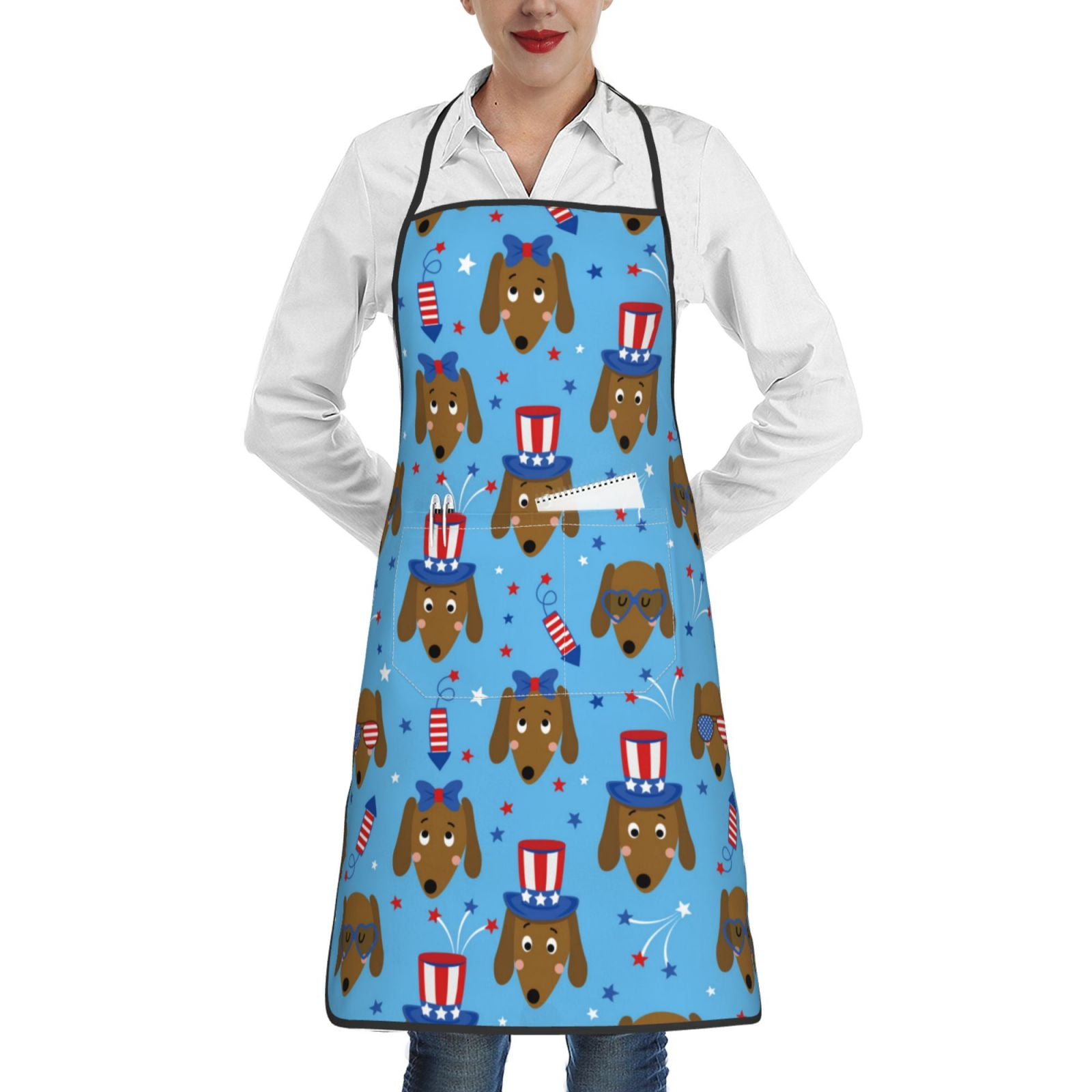 Sikiie Cute Puppy Aprons for Kitchen Cooking Aprons, Chef Apron for Men ...