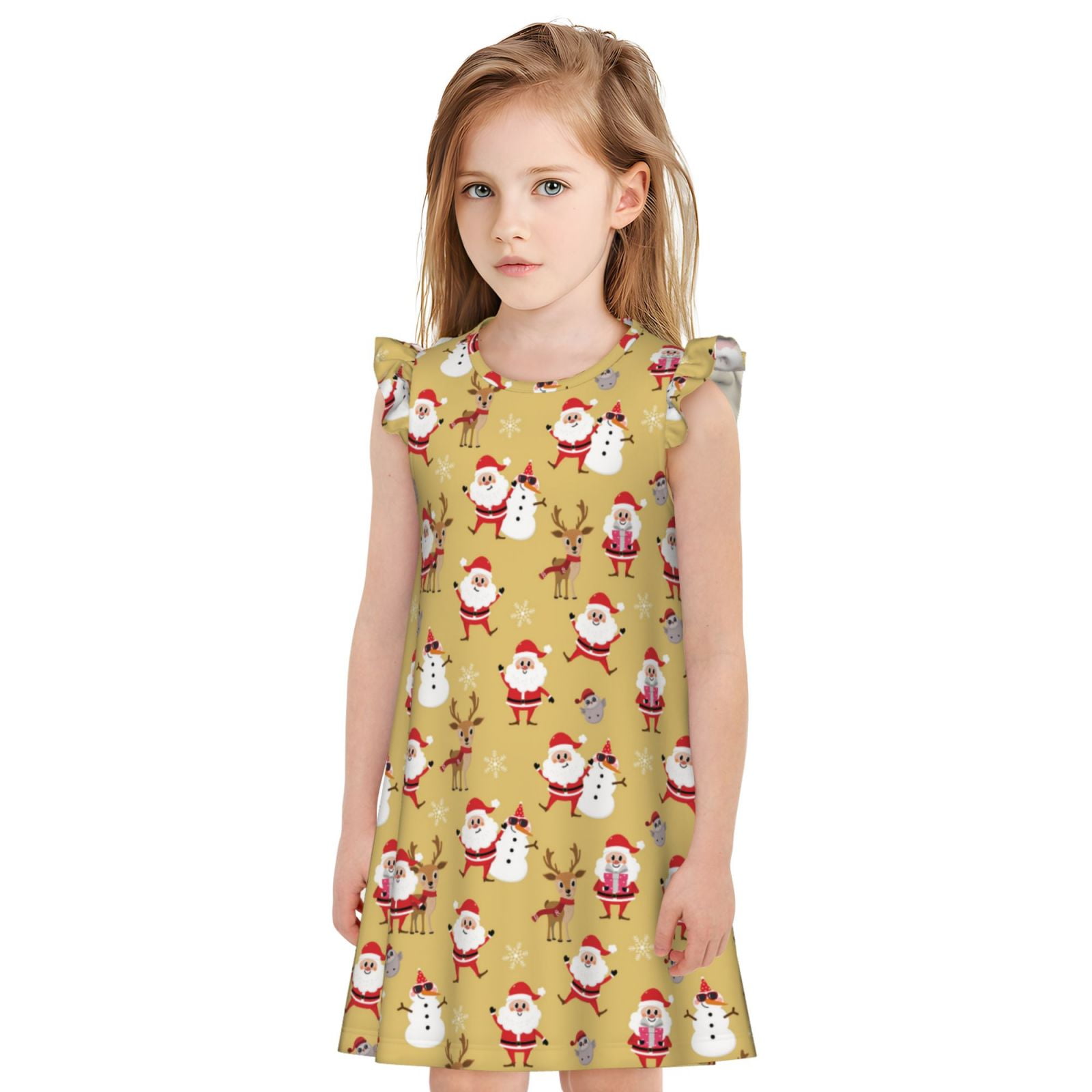 Sikiie Cute Santa and Reindeer Girls Nightgowns, Girls Pajamas, Short ...