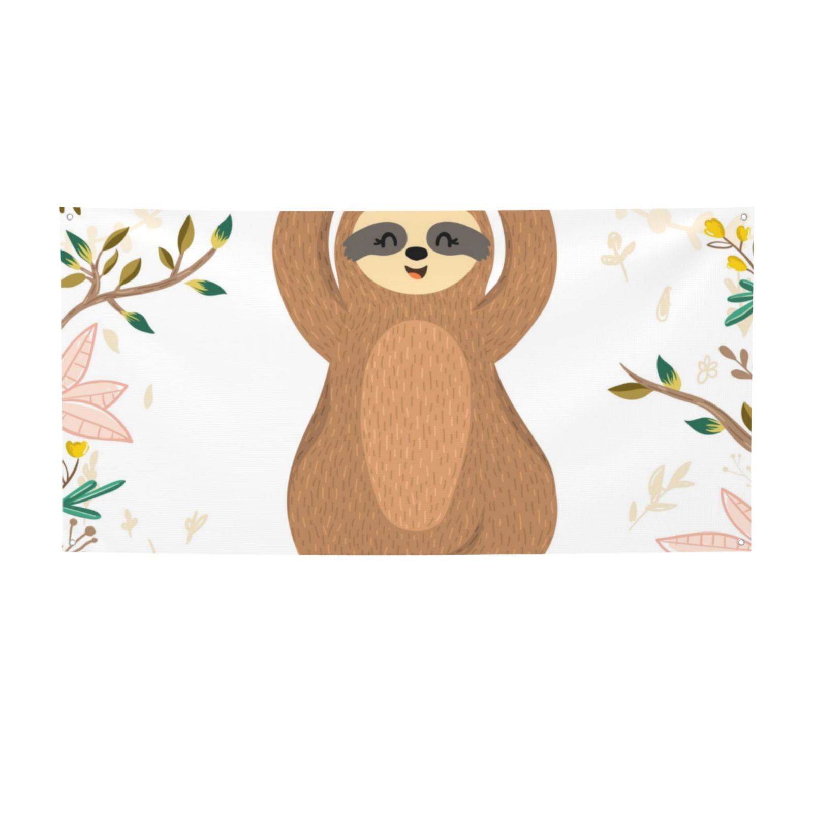 Sikiie Cute Sloth In Yoga Pose Tree Custom Banners and Signs Customize ...