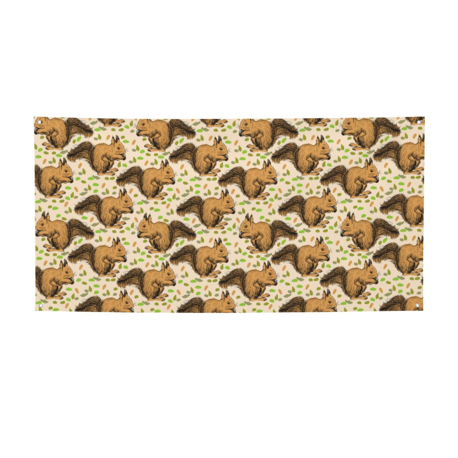 Sikiie Cute Squirrel with Green Leaves Custom Banners and Signs ...