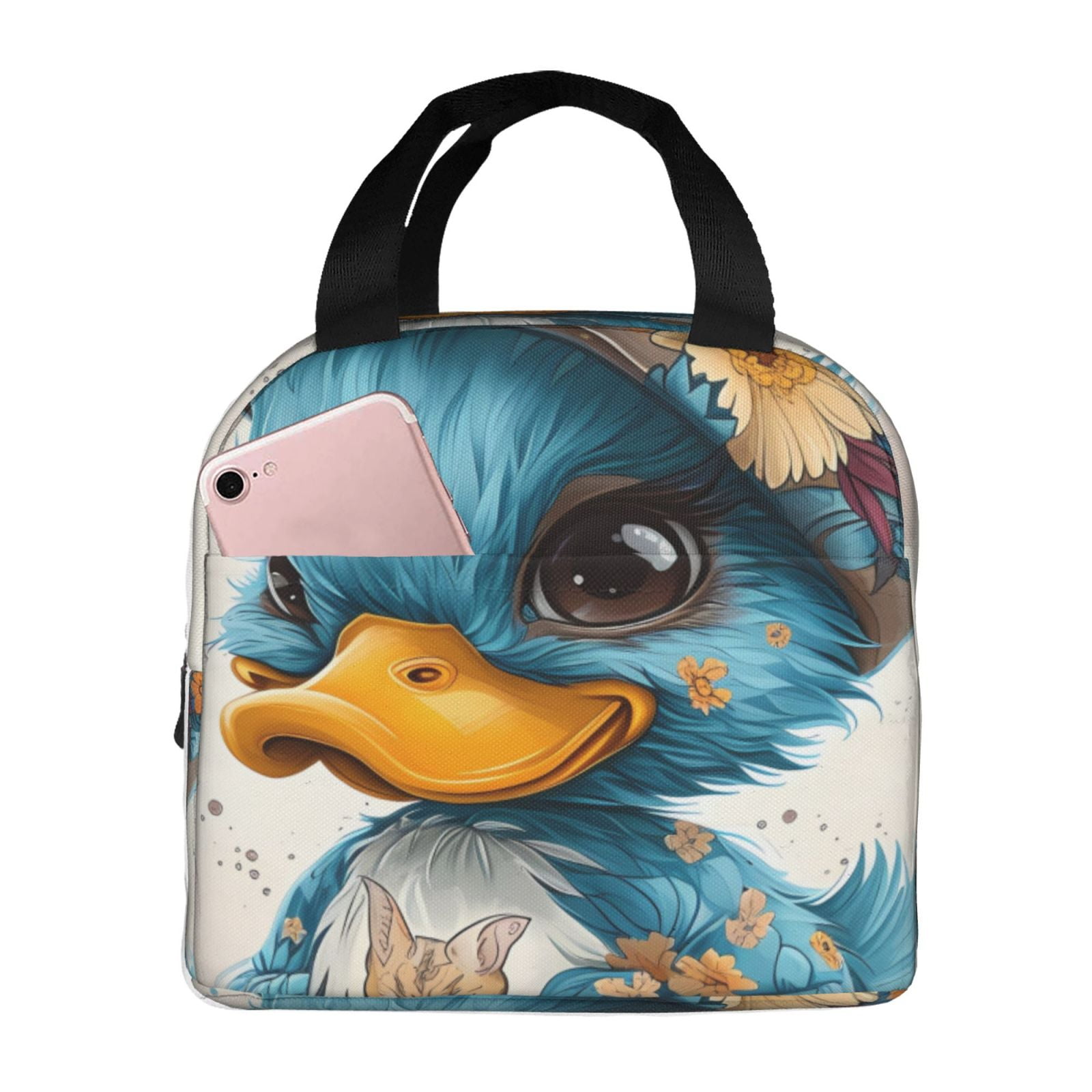 Sikiie Cute Sunflower Blue Duck Lunch Bag for Women & Men Adult ...
