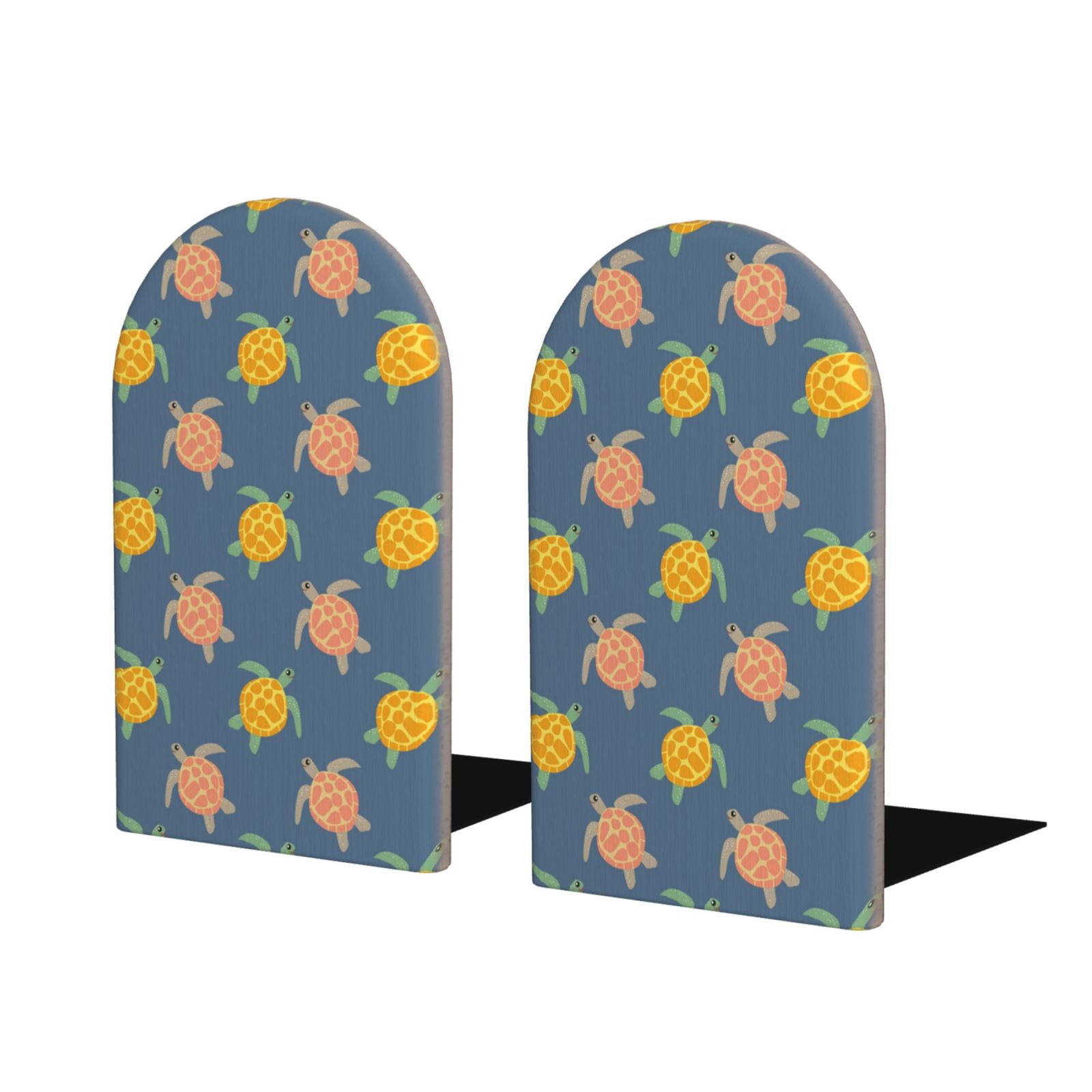 Sikiie Cute Turtle Bookends 1 Pair, Wood Bookends for Shelves, Book ...
