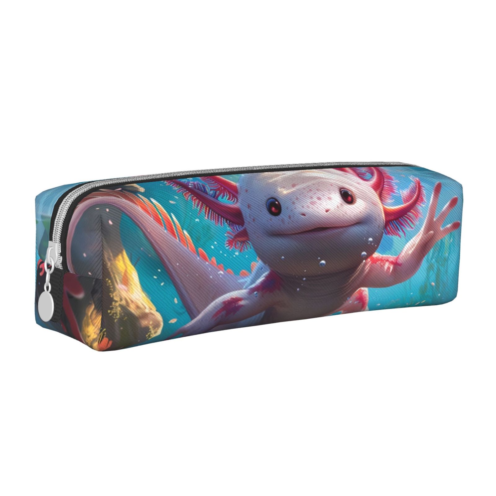 Sikiie Cute Underwater Axolotl Leather Pencil Case, Makeup Pouch ...