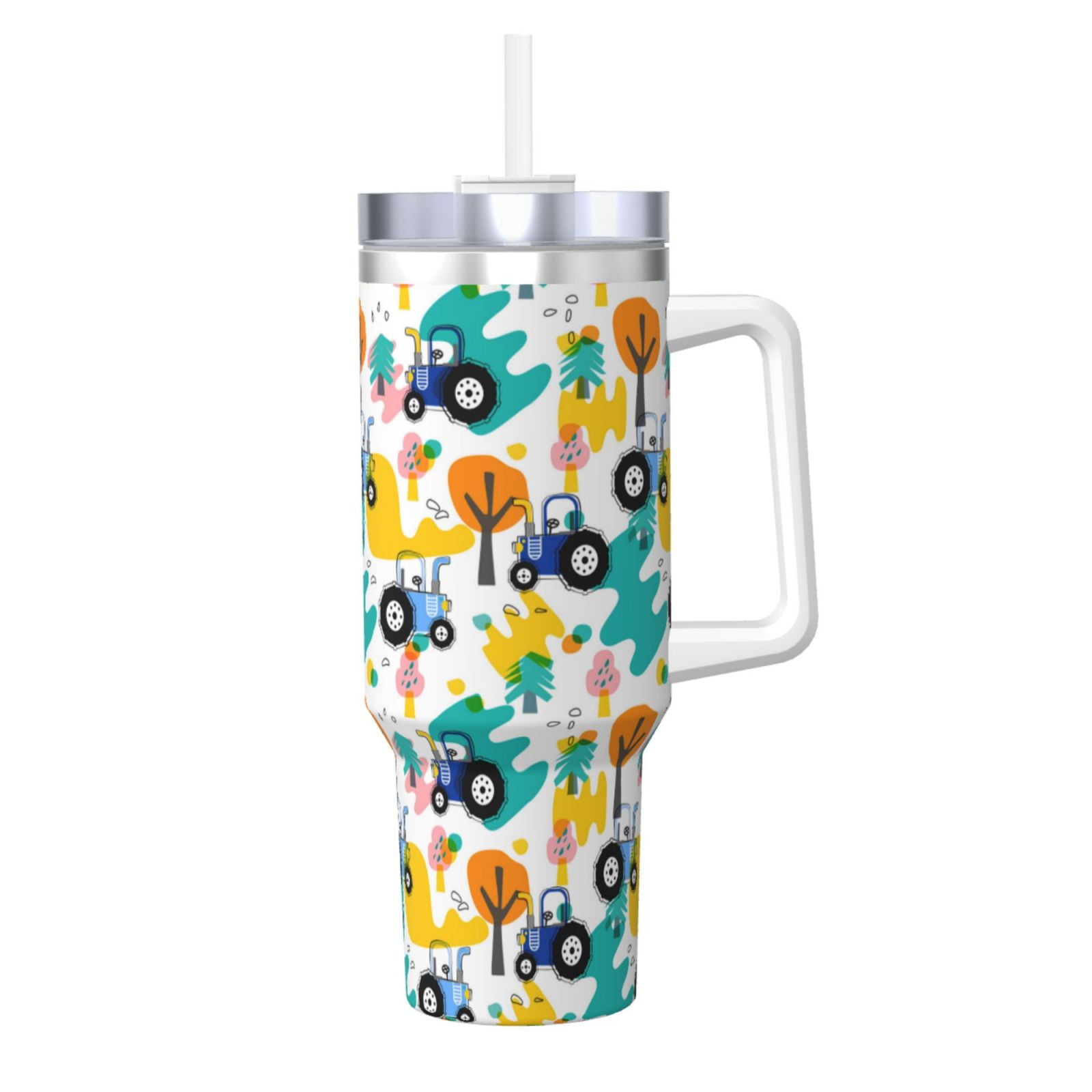 Sikiie Cute tractor and vehicle Print Insulated Stainless Water Bottle ...