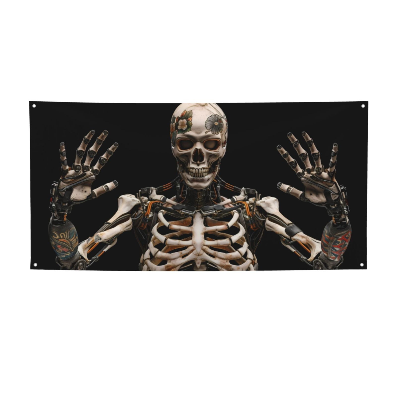 Sikiie Cyber Skeleton With Tattoos Custom Banners and Signs Customize ...