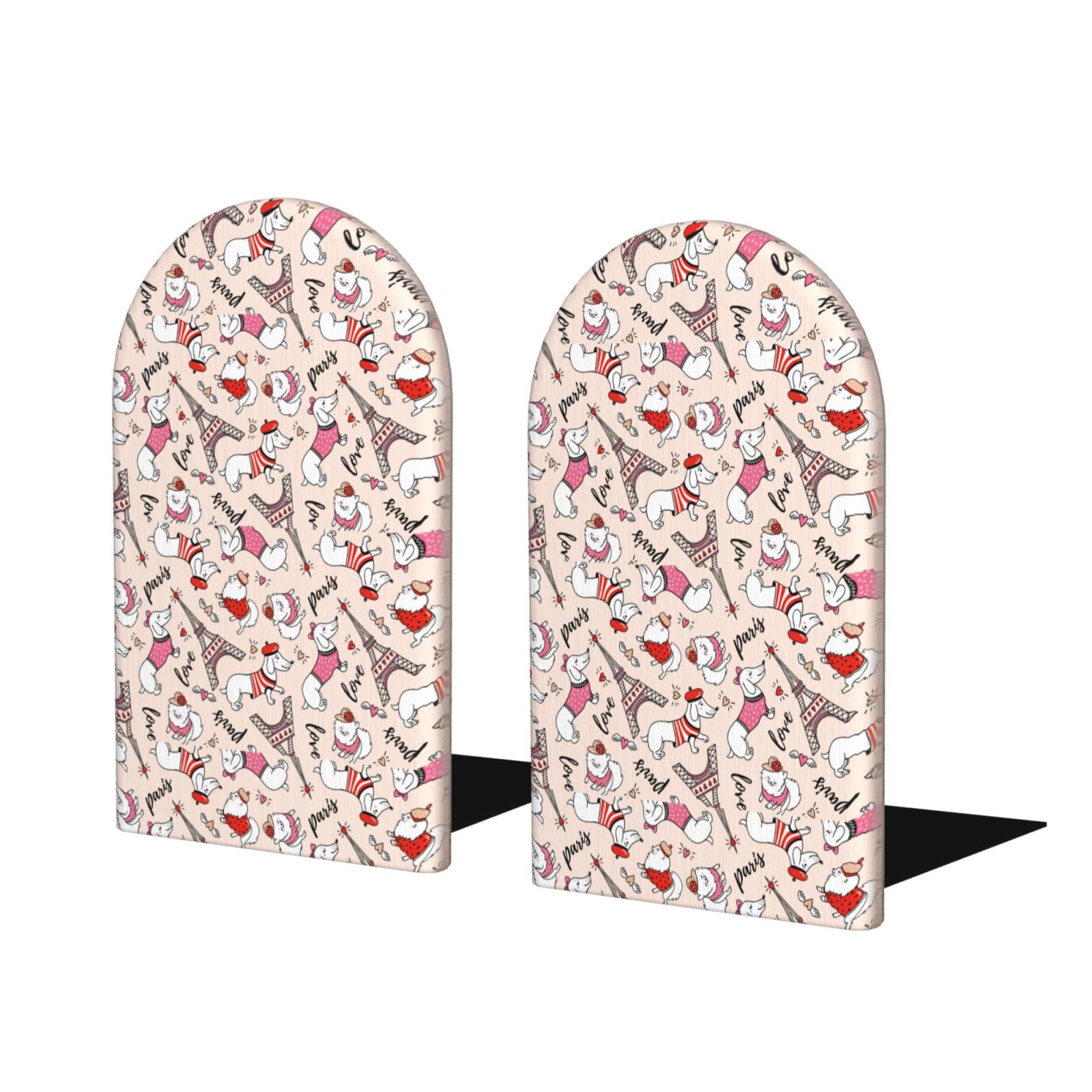 Sikiie Dachshund And Eiffel Tower Bookends 1 Pair, Wood Bookends for ...
